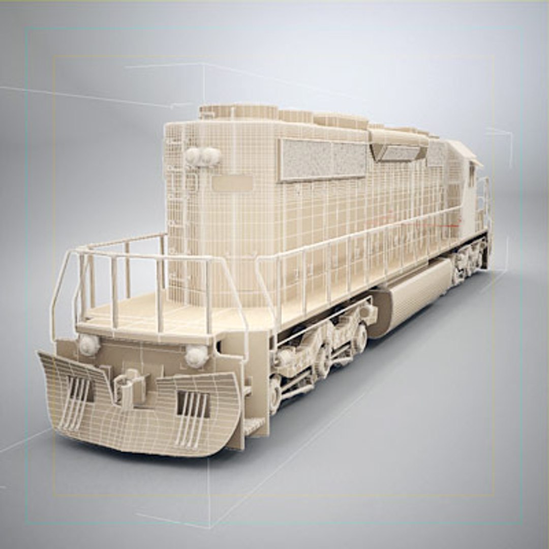 3dsmax sd40 locomotive