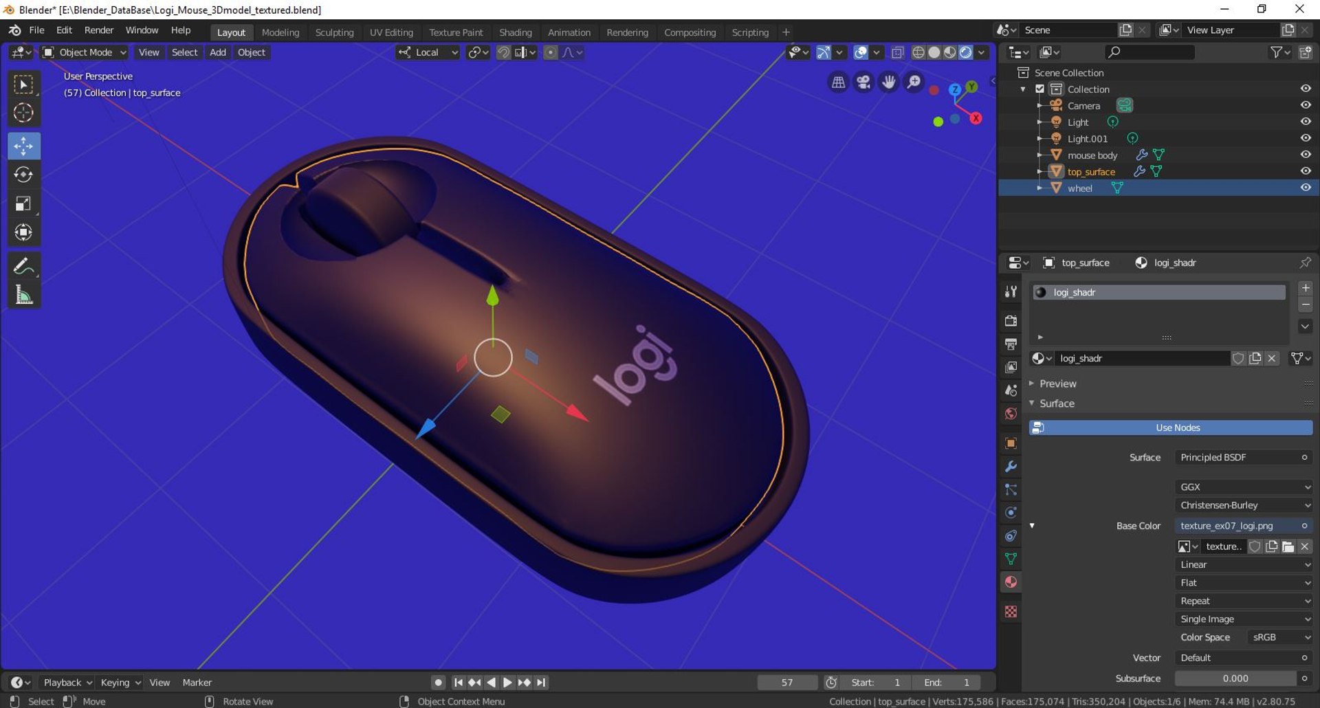 3D Logi Mouse Model - TurboSquid 1496531