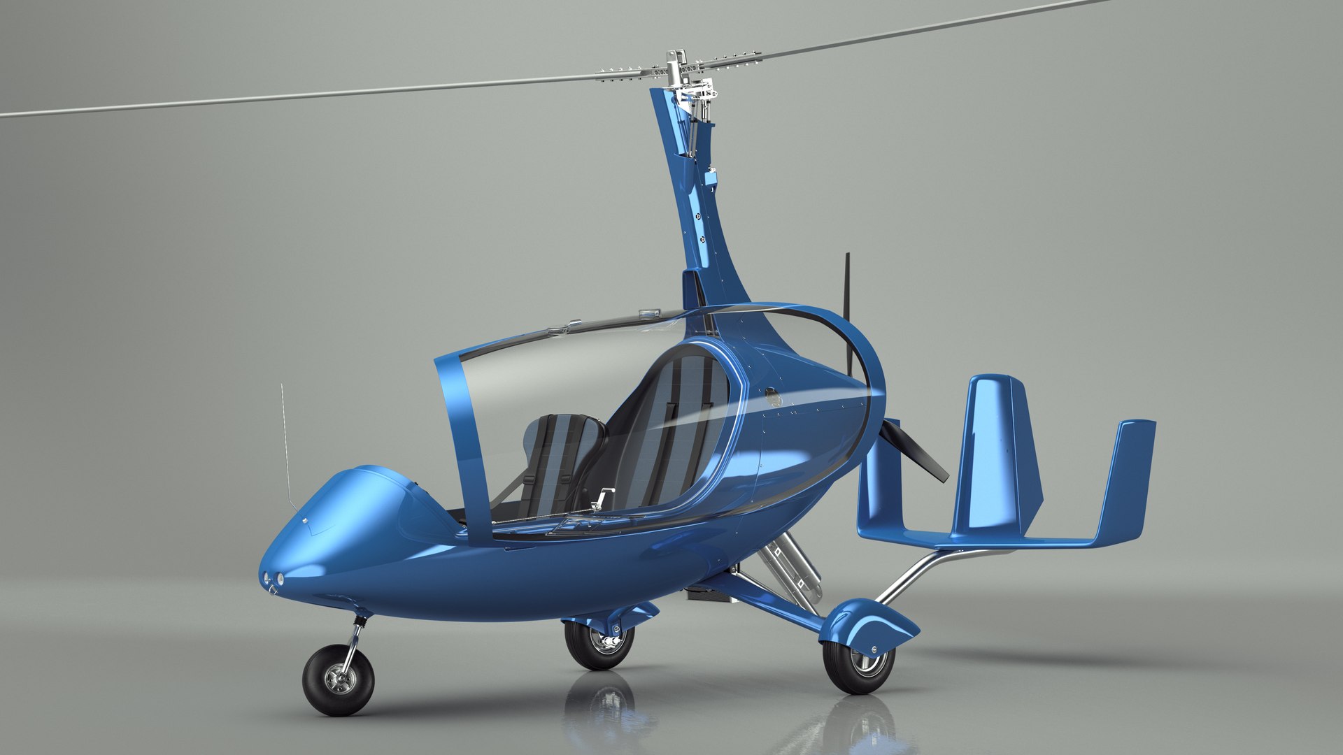 3D Gyroplane Blue Rigged Model - TurboSquid 2215793