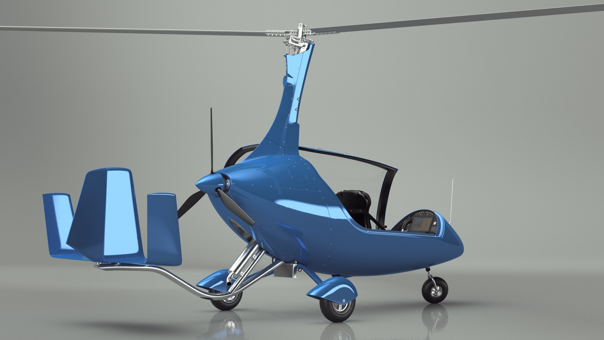 3D Gyroplane Blue Rigged Model - TurboSquid 2215793