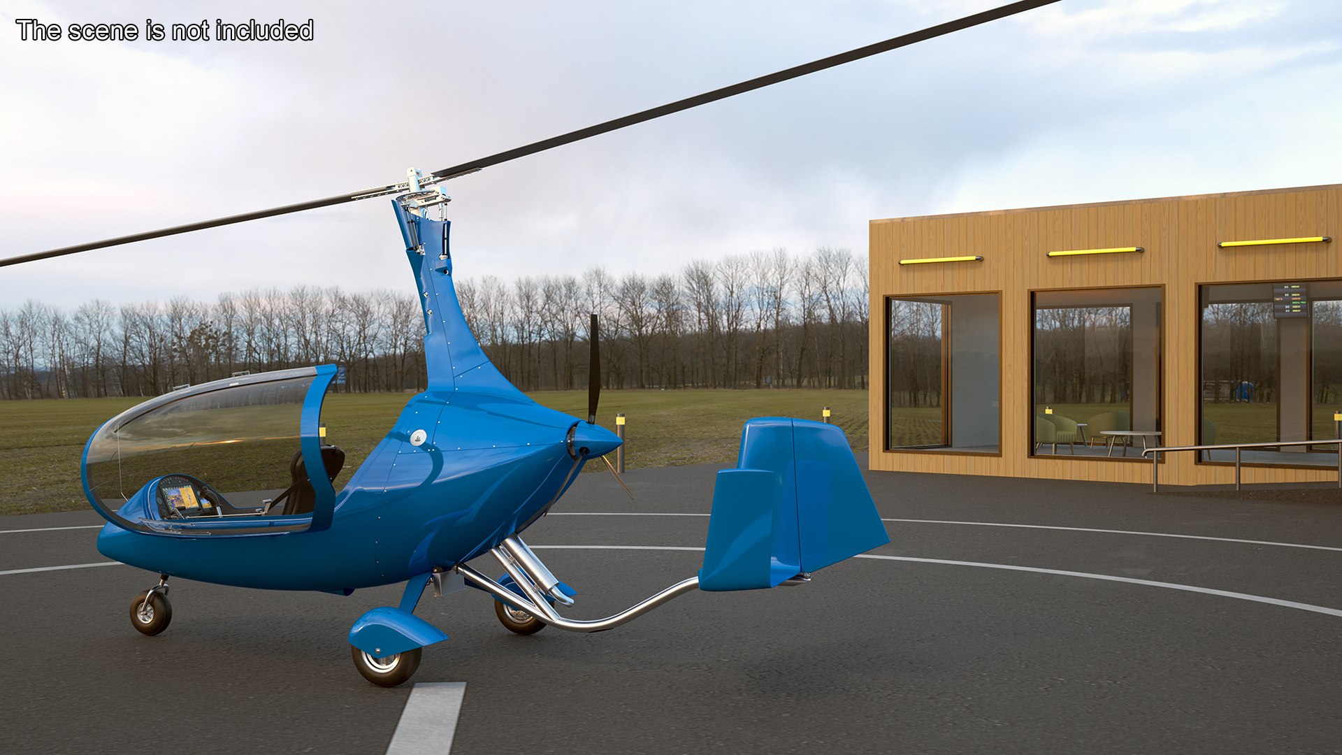 3D Gyroplane Blue Rigged Model - TurboSquid 2215793