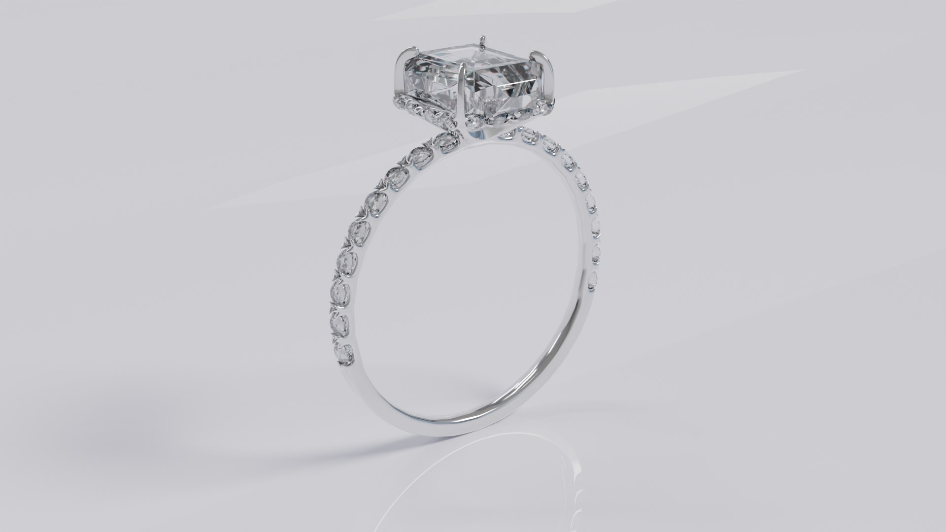 Platinum Ring With Square Dimond 3D Model - TurboSquid 2282441