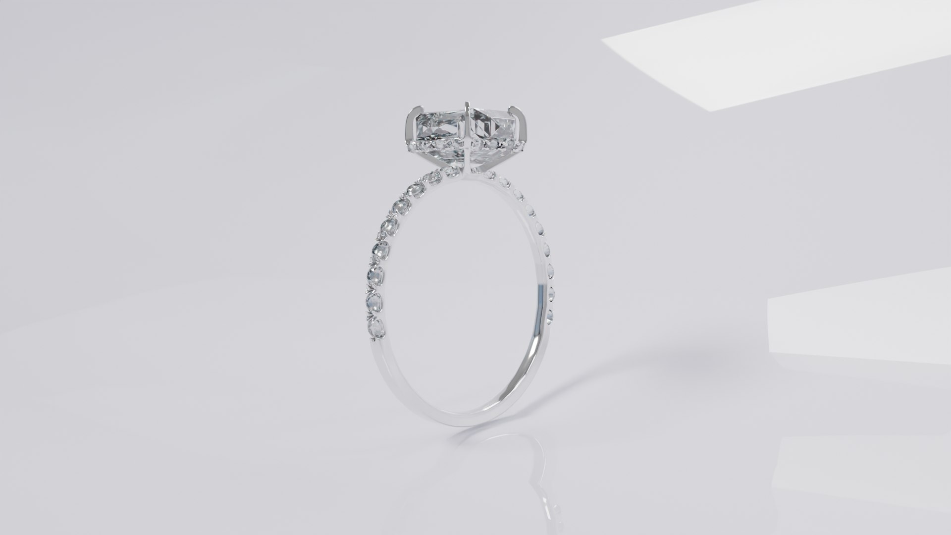 Platinum Ring With Square Dimond 3D Model - TurboSquid 2282441