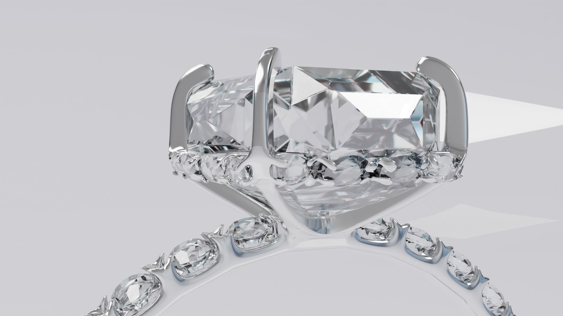 Platinum Ring With Square Dimond 3D Model - TurboSquid 2282441