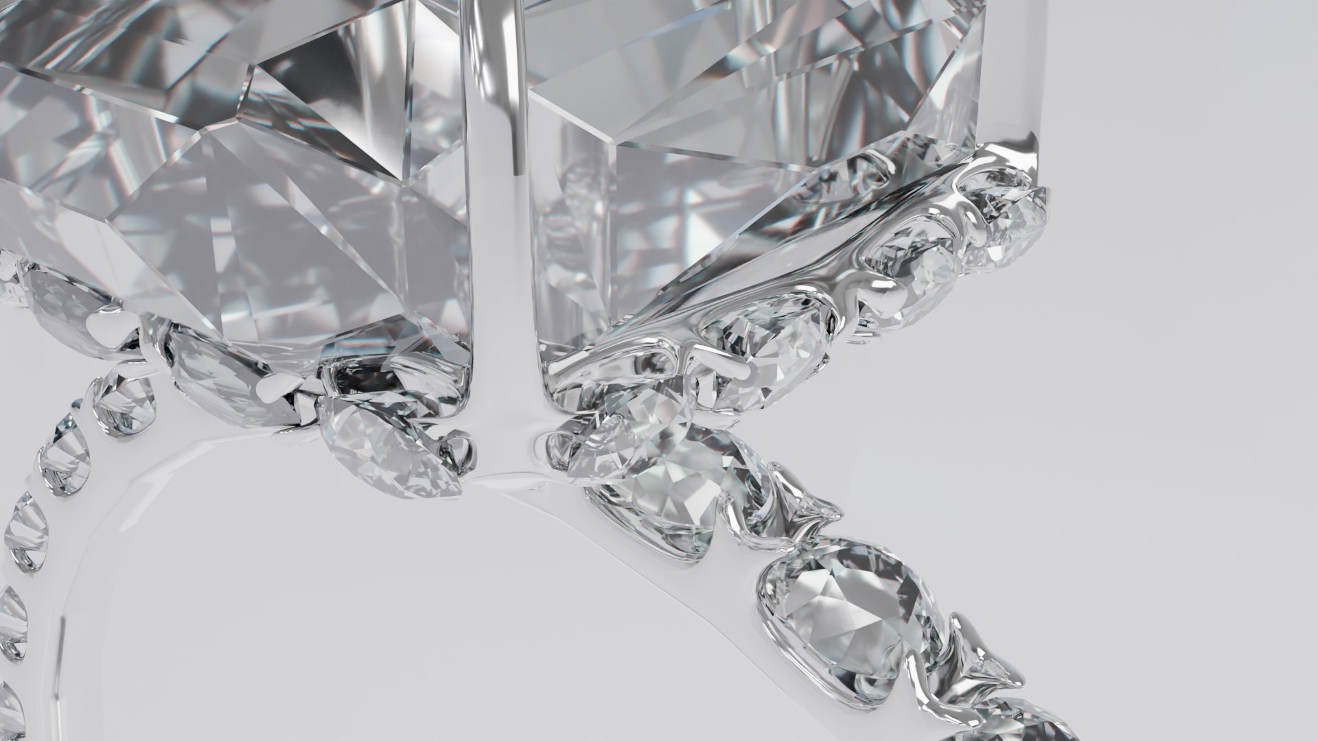 Platinum Ring With Square Dimond 3D Model - TurboSquid 2282441