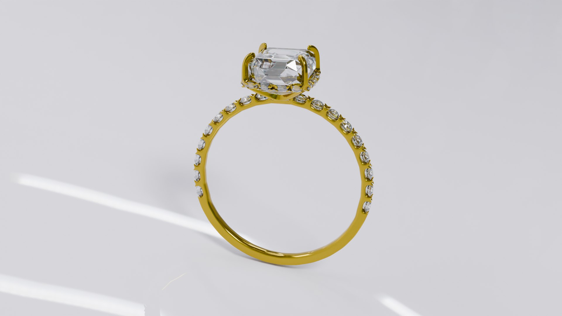 Platinum Ring With Square Dimond 3D Model - TurboSquid 2282441