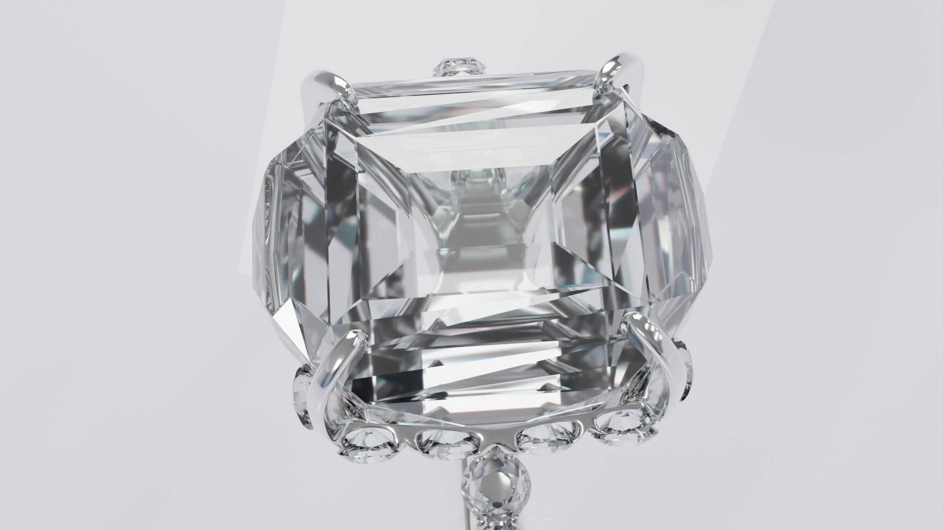 Platinum Ring With Square Dimond 3D Model - TurboSquid 2282441