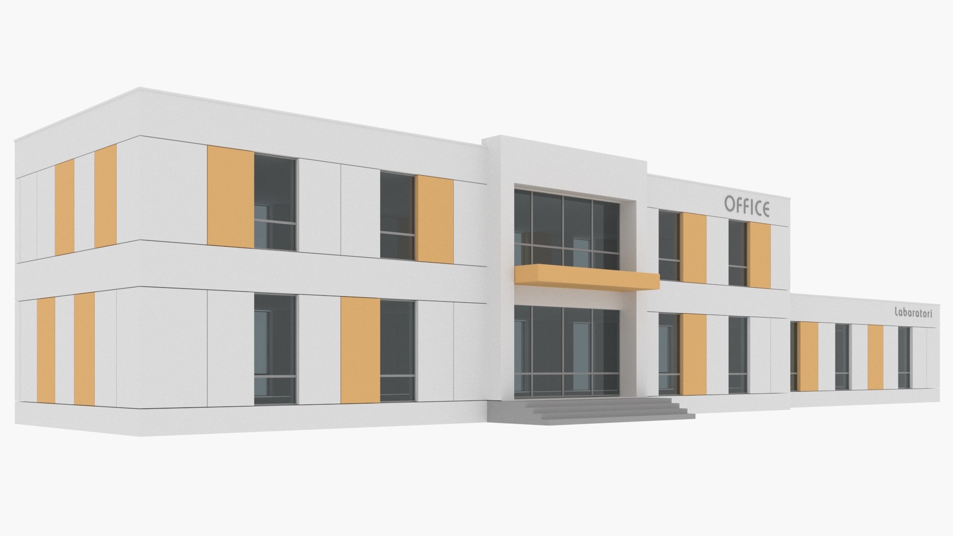 3D Building Yellow Model - TurboSquid 2412774