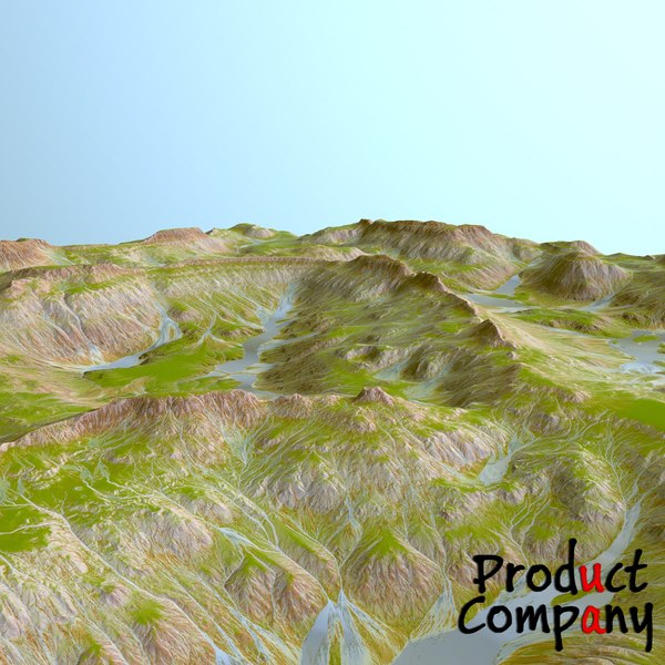 3d hills cliffs terrain model
