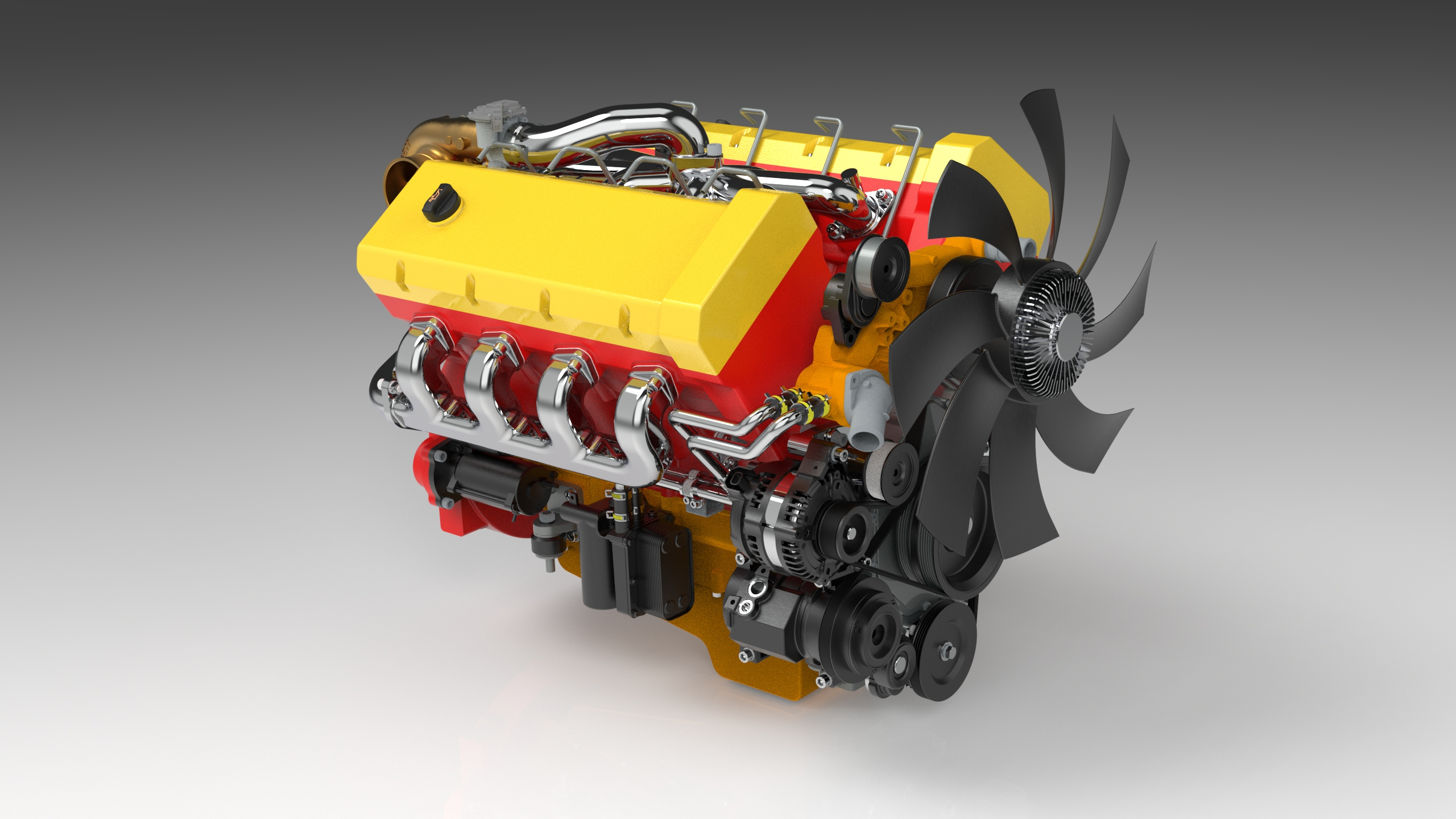 modelo 3d Motor V8 Turbo CAD Modelo 3D - TurboSquid 1847722
