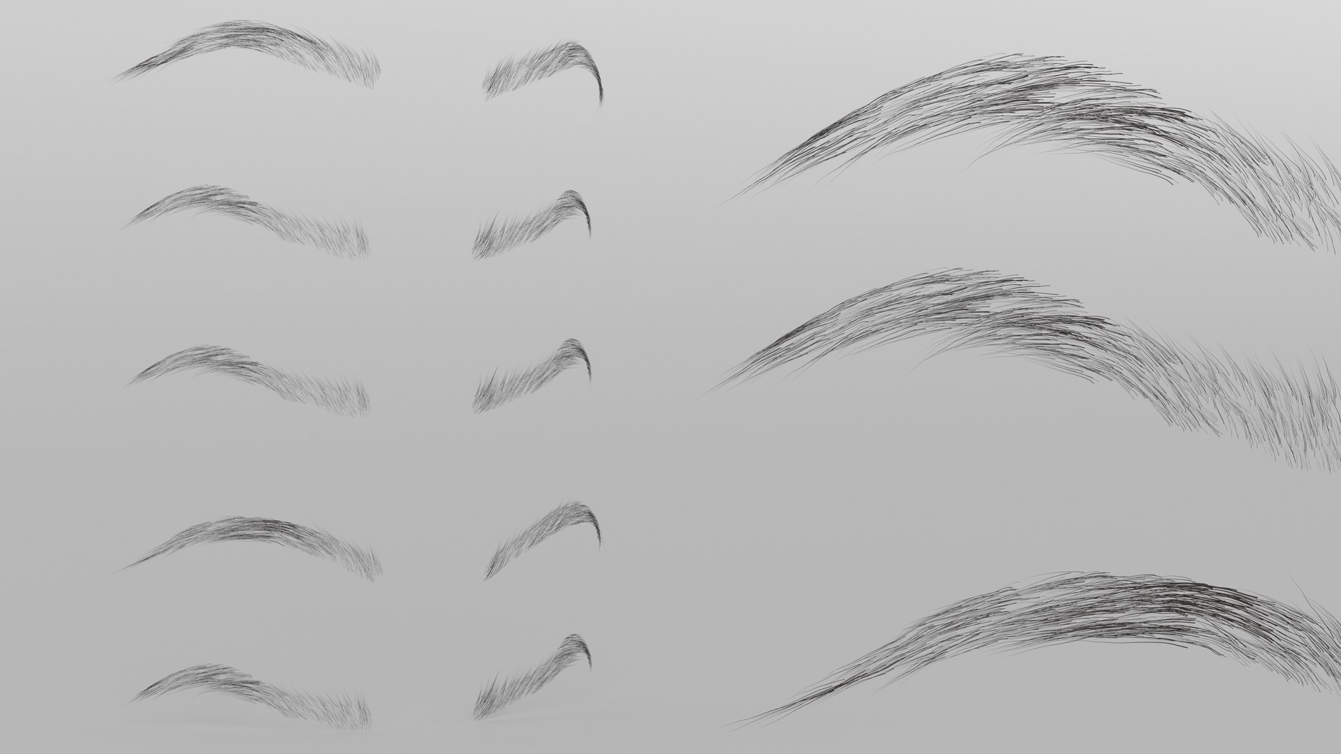 Eyebrows Shapes Set 3D Model - TurboSquid 2214376