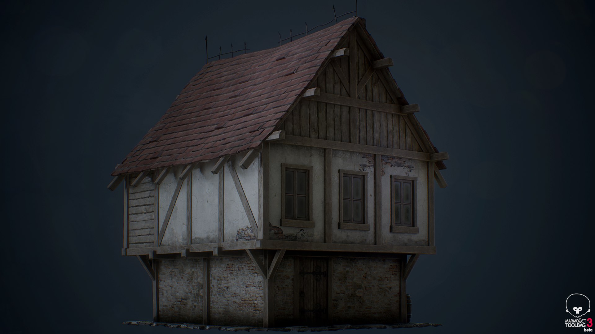 3d obj medieval house
