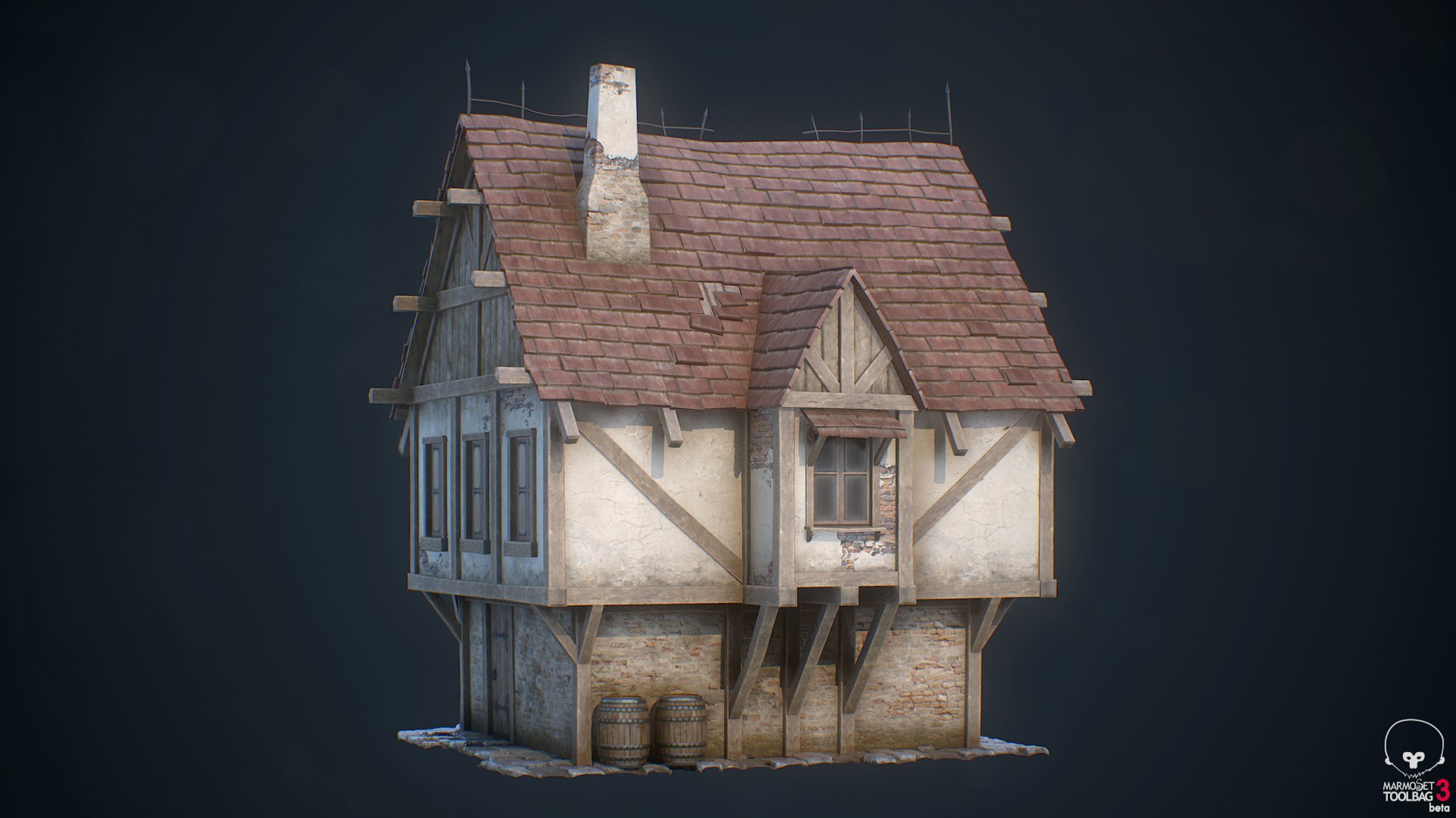 3d obj medieval house
