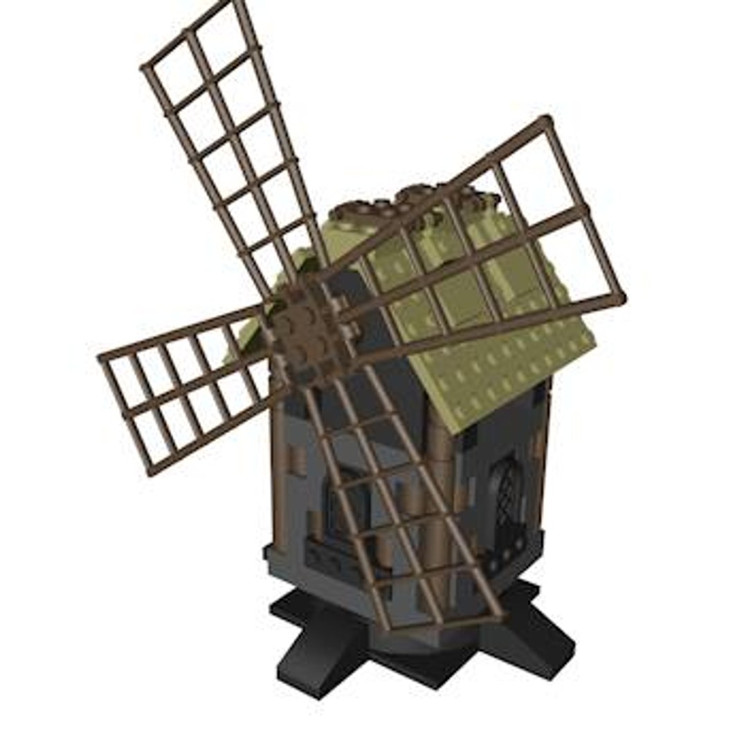 C4d Lego Medieval Windmill Wind