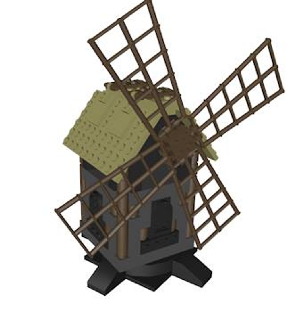 C4d Lego Medieval Windmill Wind