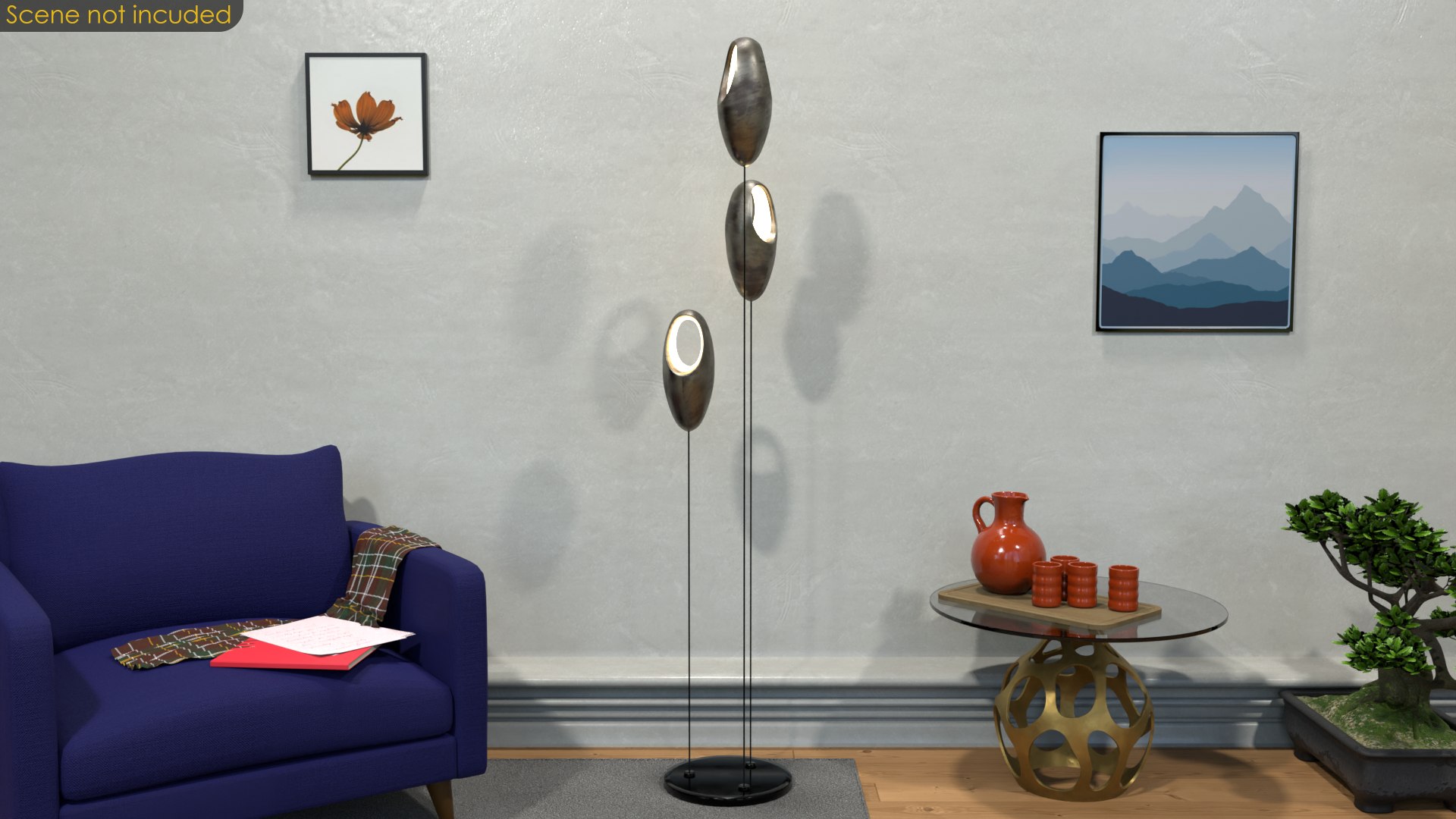 3D Triple Floor Lamp - TurboSquid 1884402