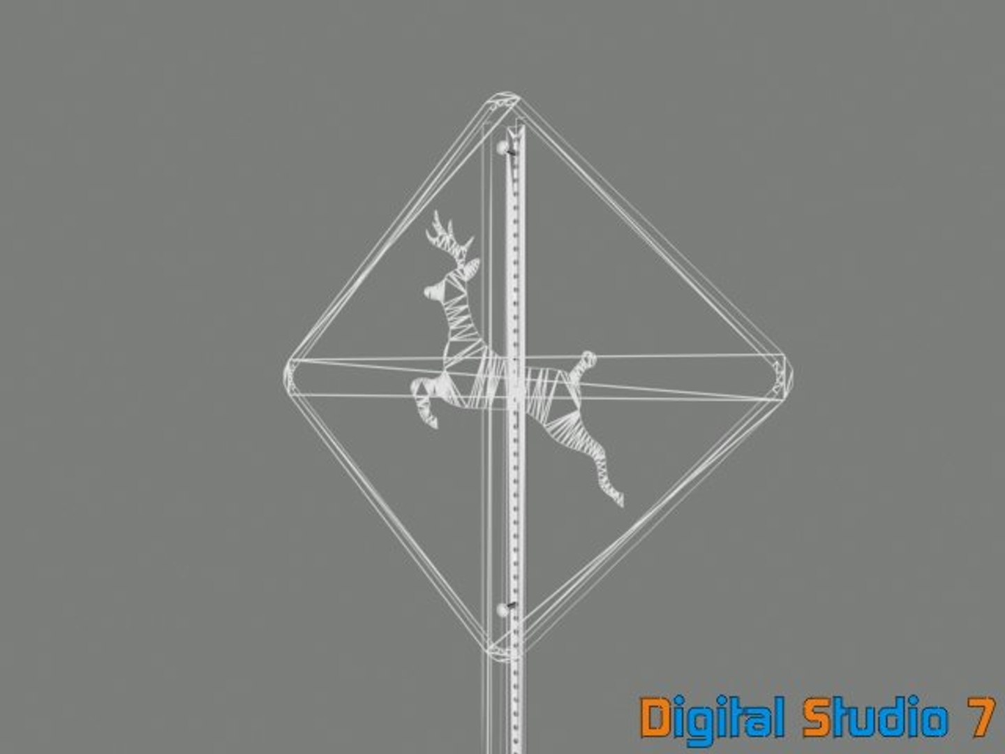 3d Model Deer Sign