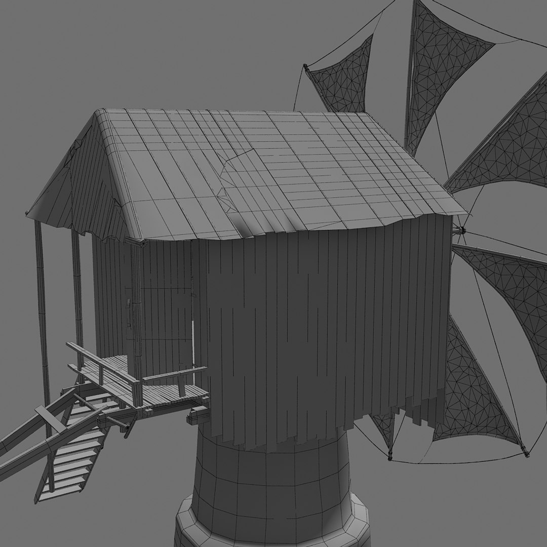 windmill old 3d model