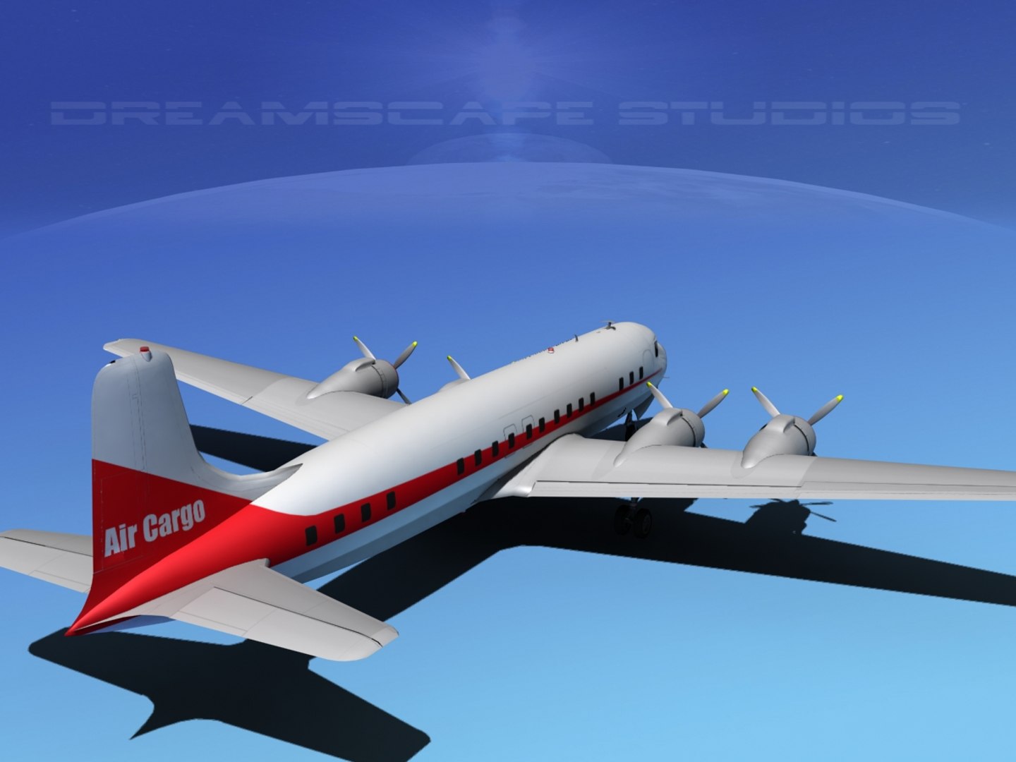 3d model douglas dc-7c dc-7