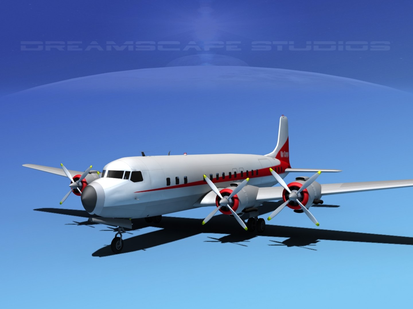 3d model douglas dc-7c dc-7