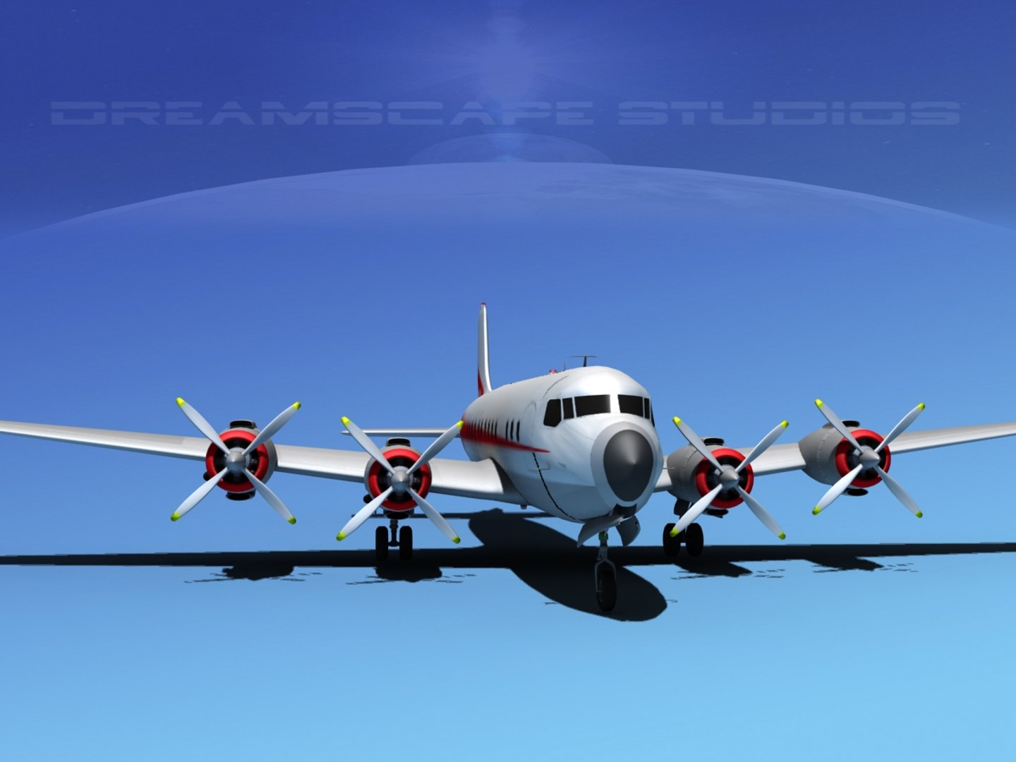 3d model douglas dc-7c dc-7