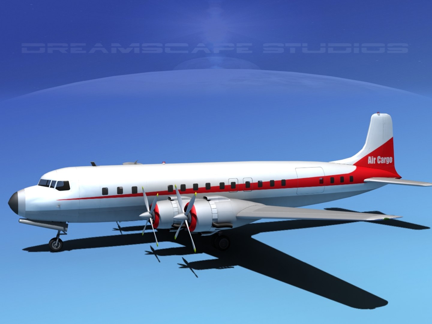 3d model douglas dc-7c dc-7