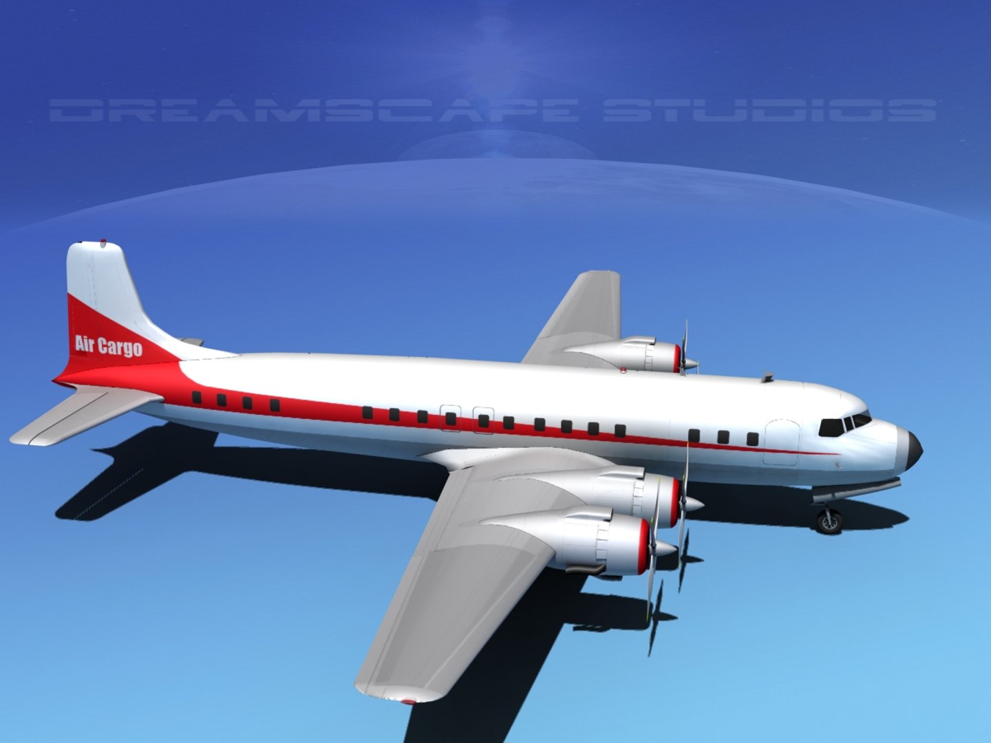 3d model douglas dc-7c dc-7