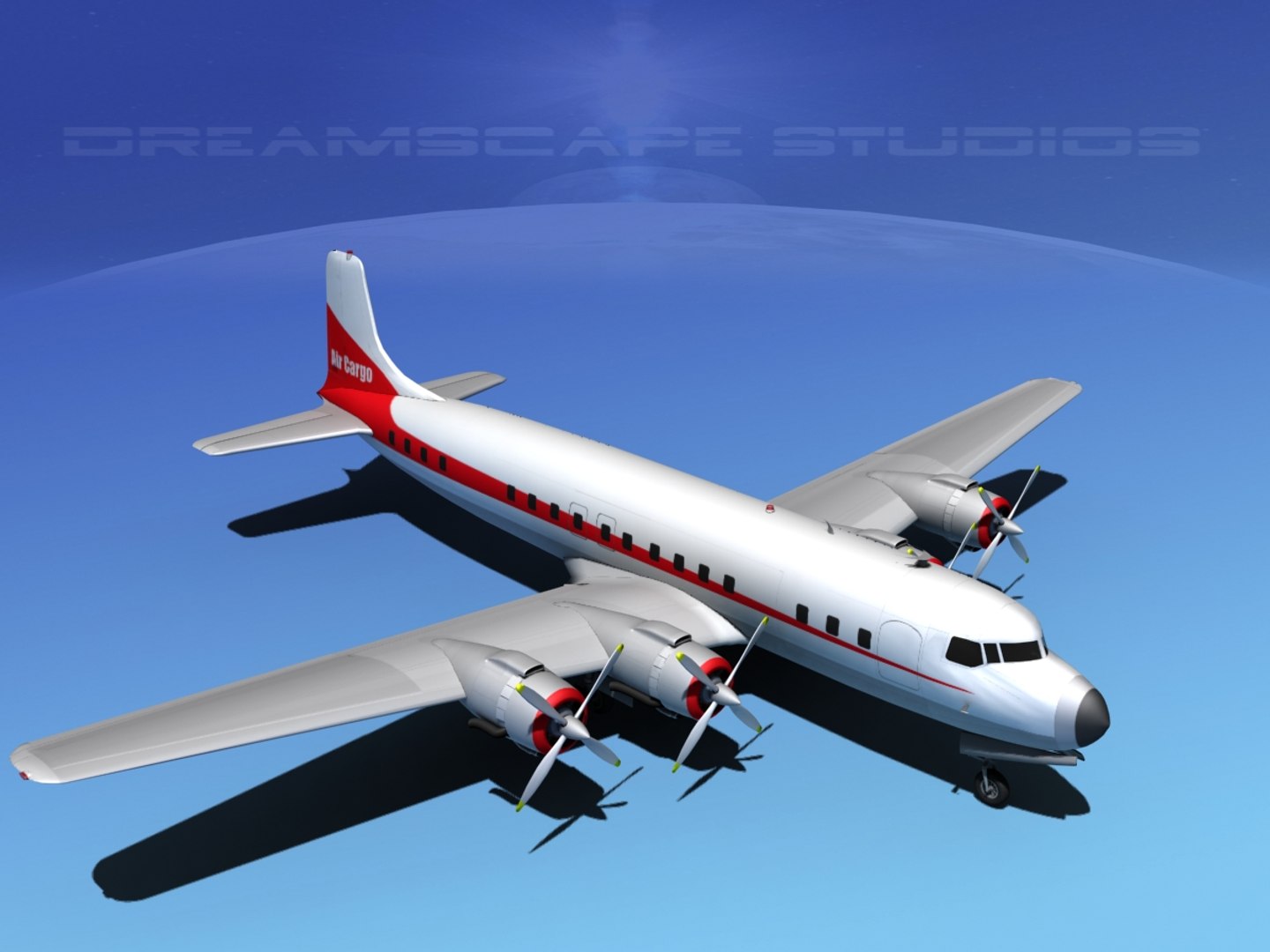 3d model douglas dc-7c dc-7