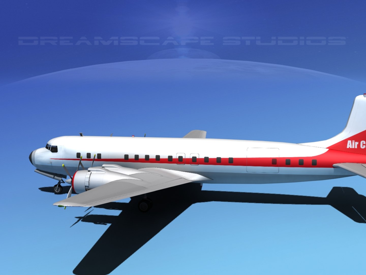 3d model douglas dc-7c dc-7
