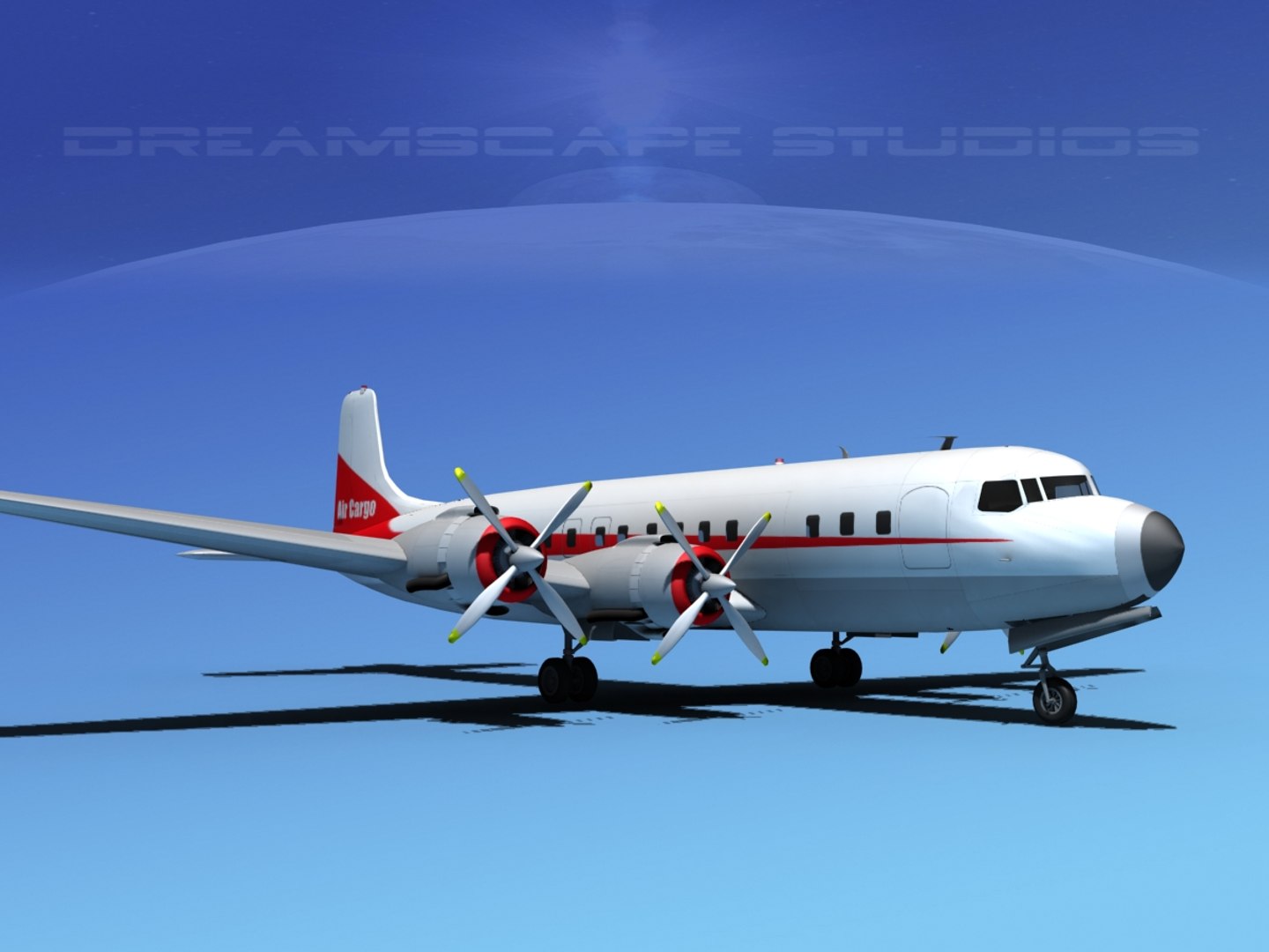 3d model douglas dc-7c dc-7
