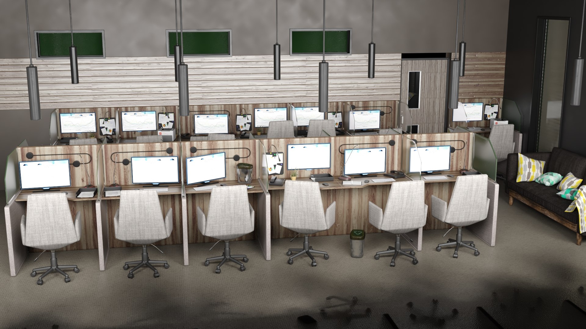 3D Call Center Interior - TurboSquid 1713335