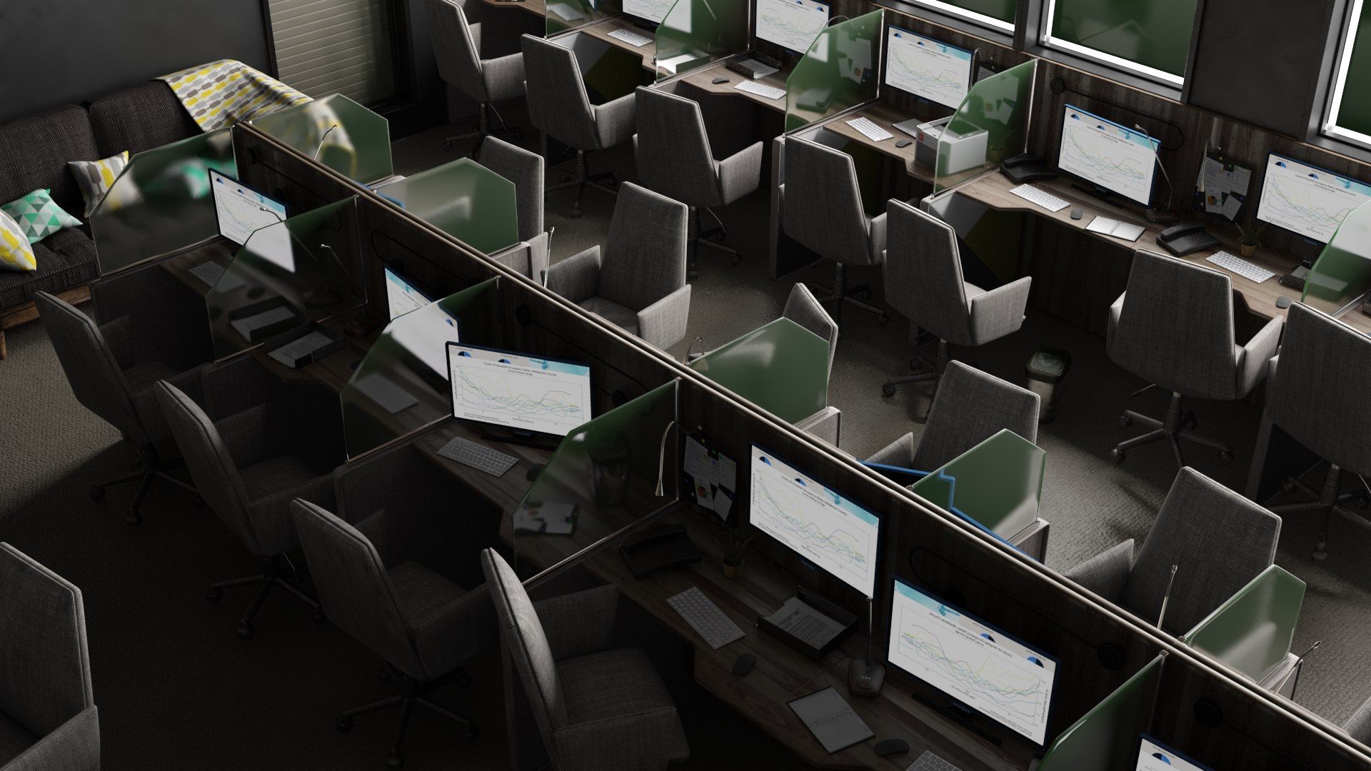 3D Call Center Interior - TurboSquid 1713335