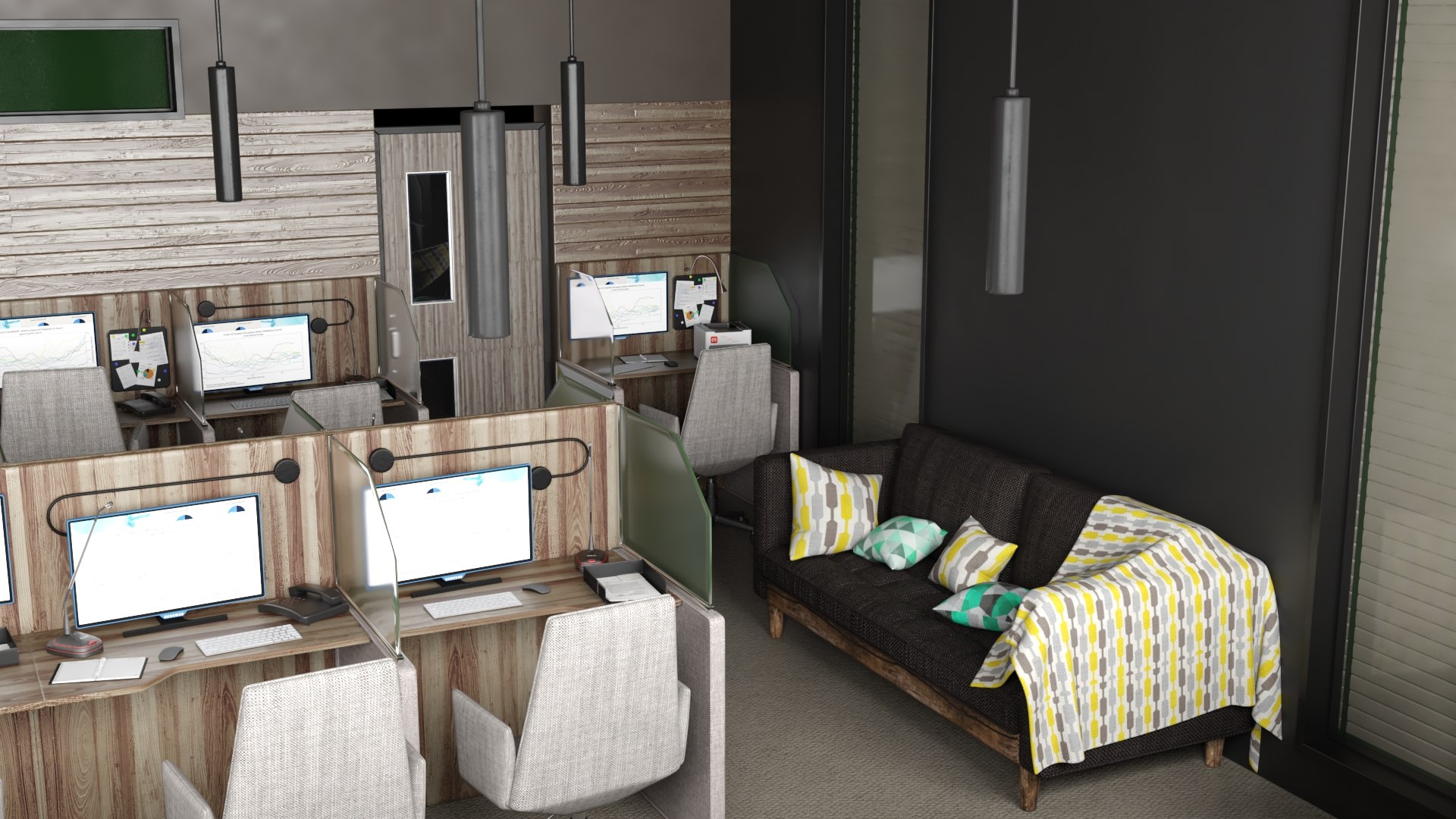 3D Call Center Interior - TurboSquid 1713335