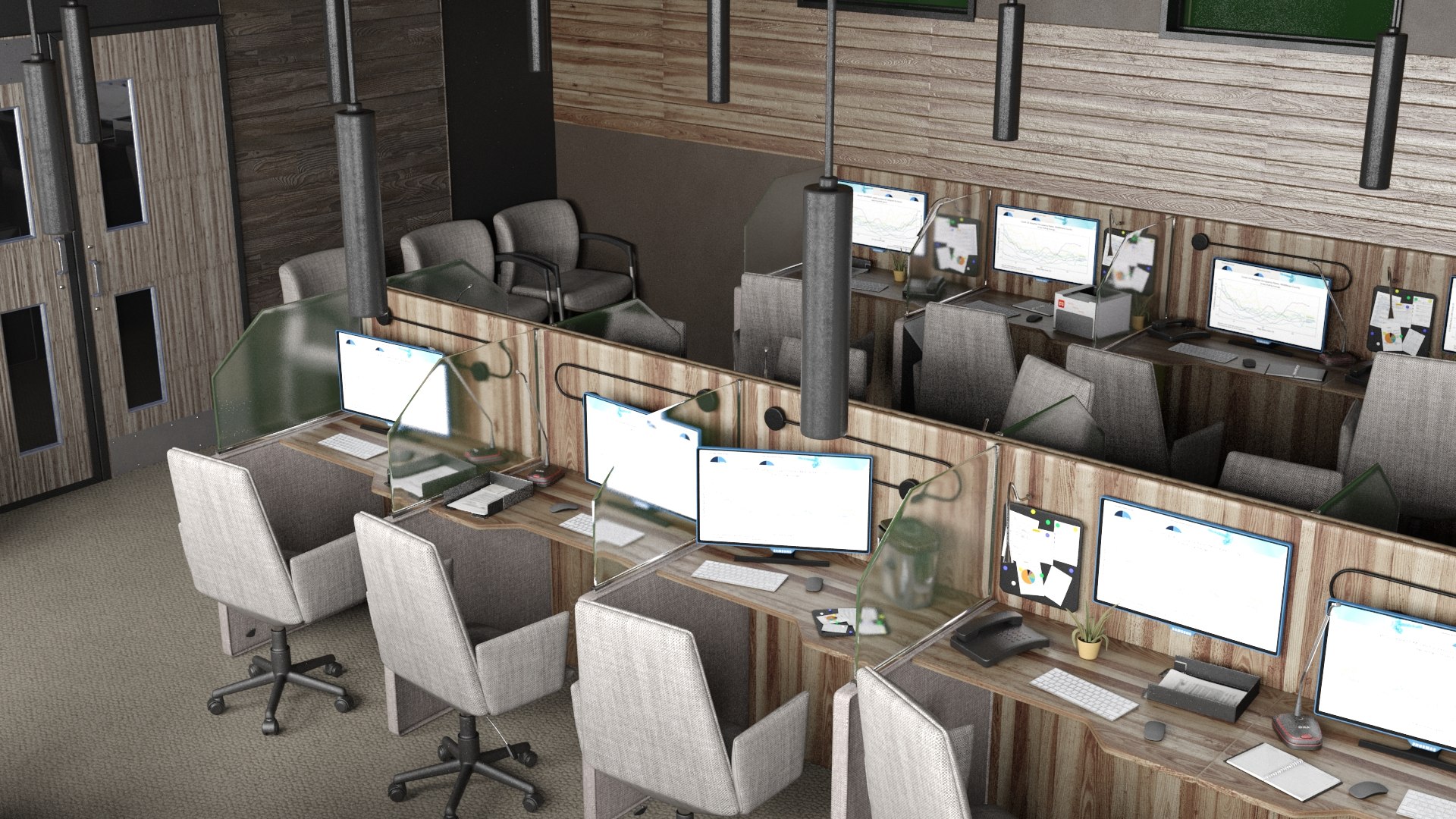 3D Call Center Interior - TurboSquid 1713335