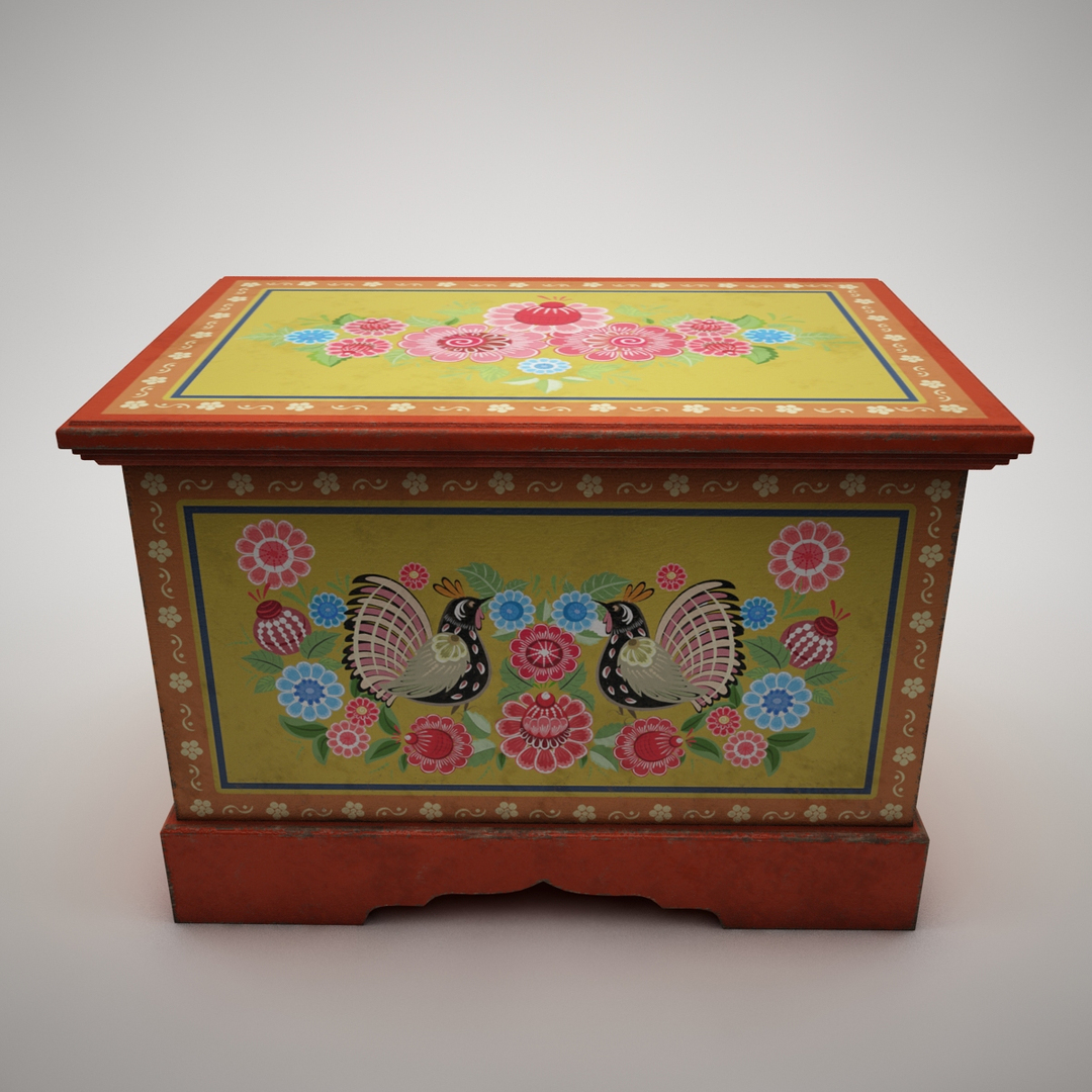 3d Model Of Painted Box