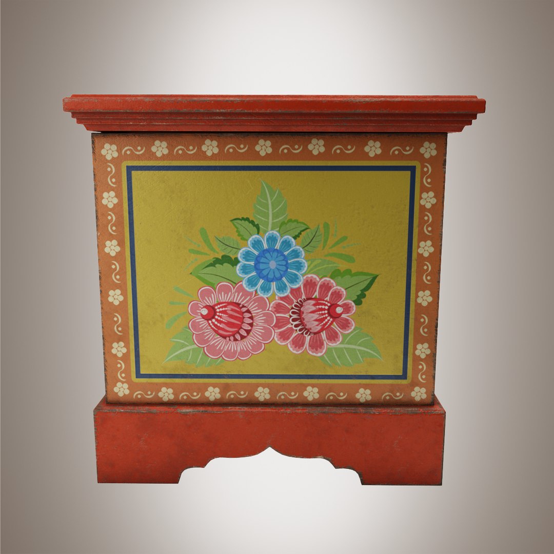 3d Model Of Painted Box