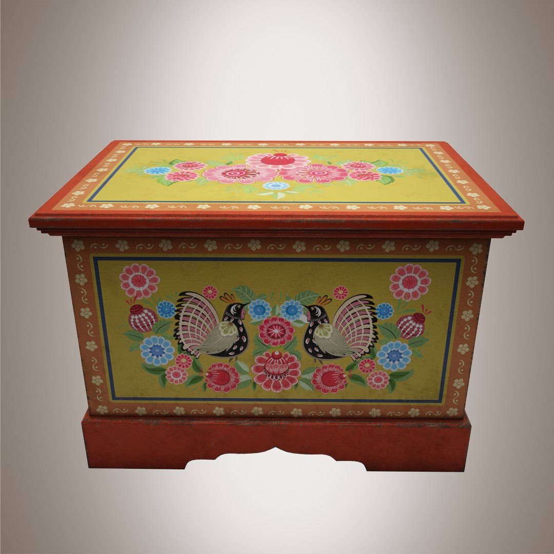 3d Model Of Painted Box