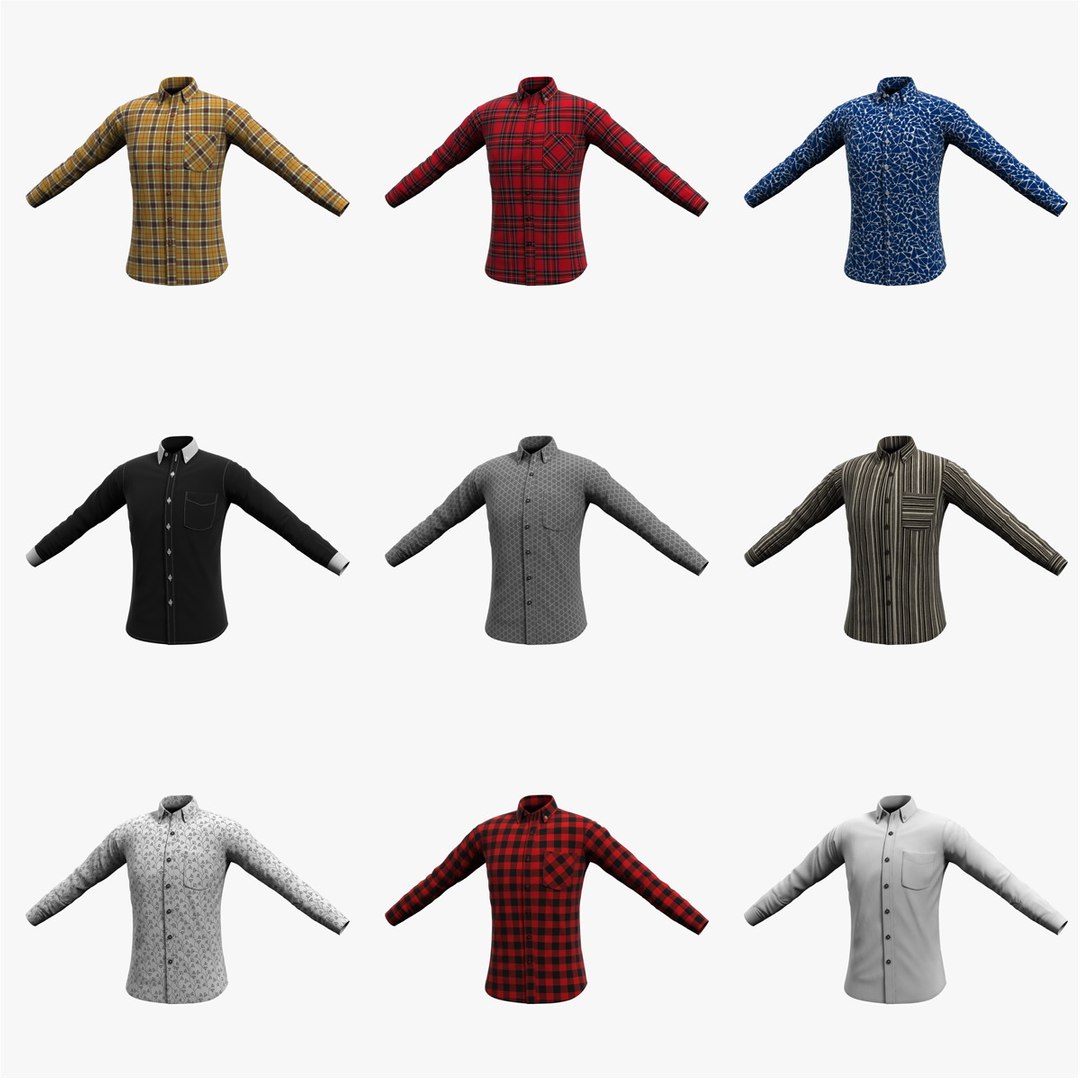 3D long sleeve shirt cloth model - TurboSquid 1645326