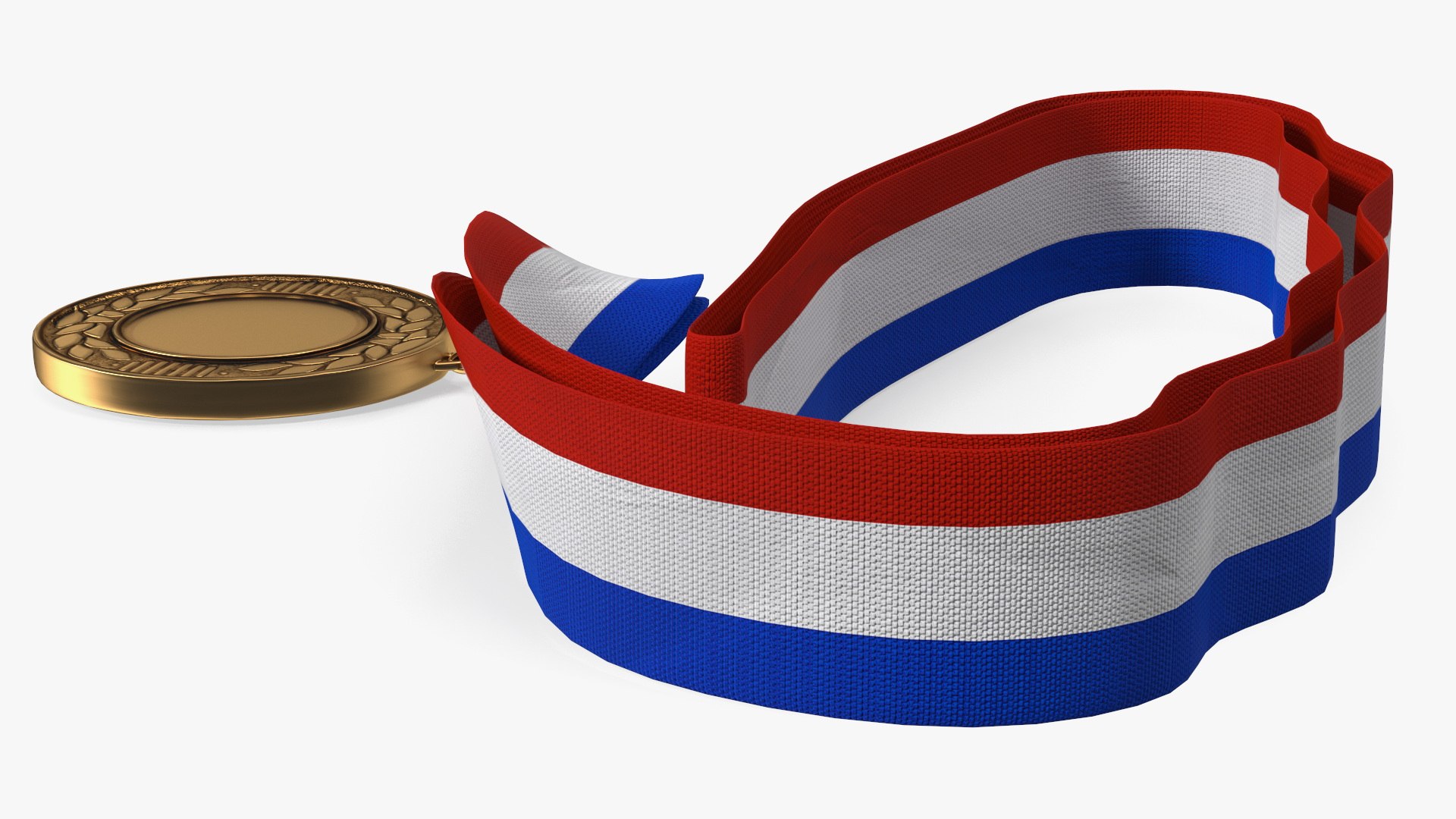 3D Award Medal With Tricolor Ribbon Model - TurboSquid 2199761