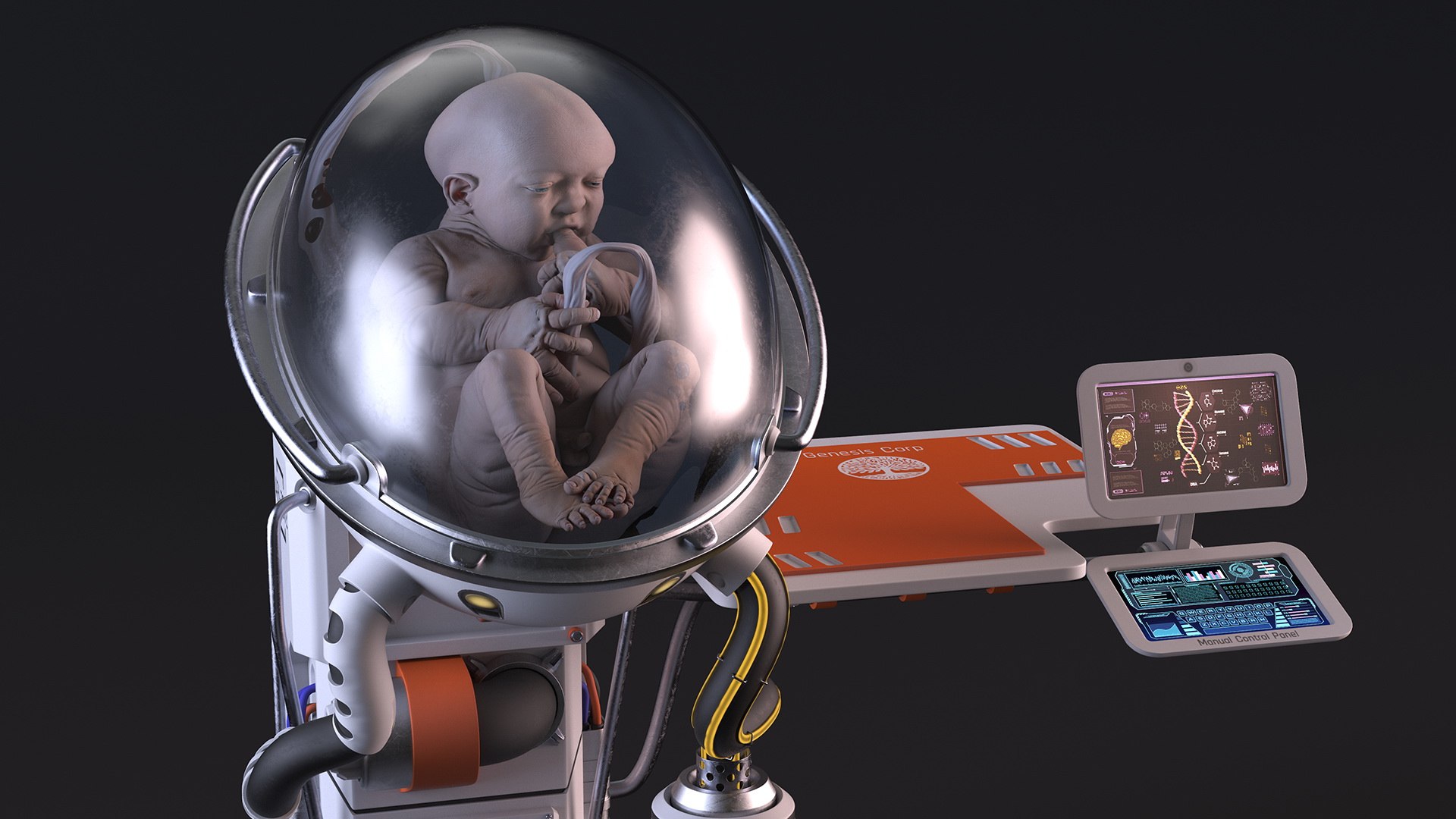Human Artificial Womb with Child White model - TurboSquid 2136811
