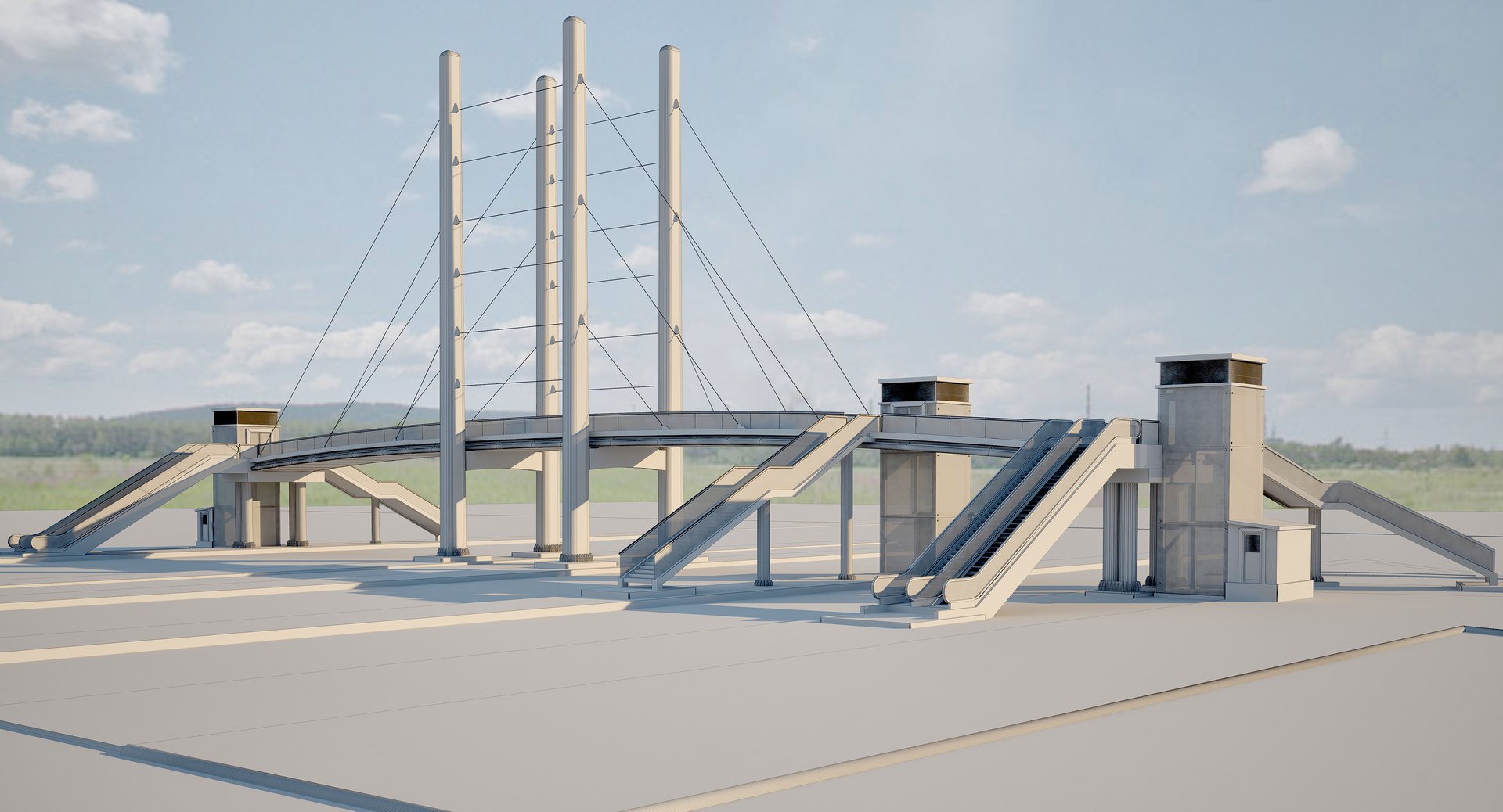 3D Model Modern Bridge - TurboSquid 1328015