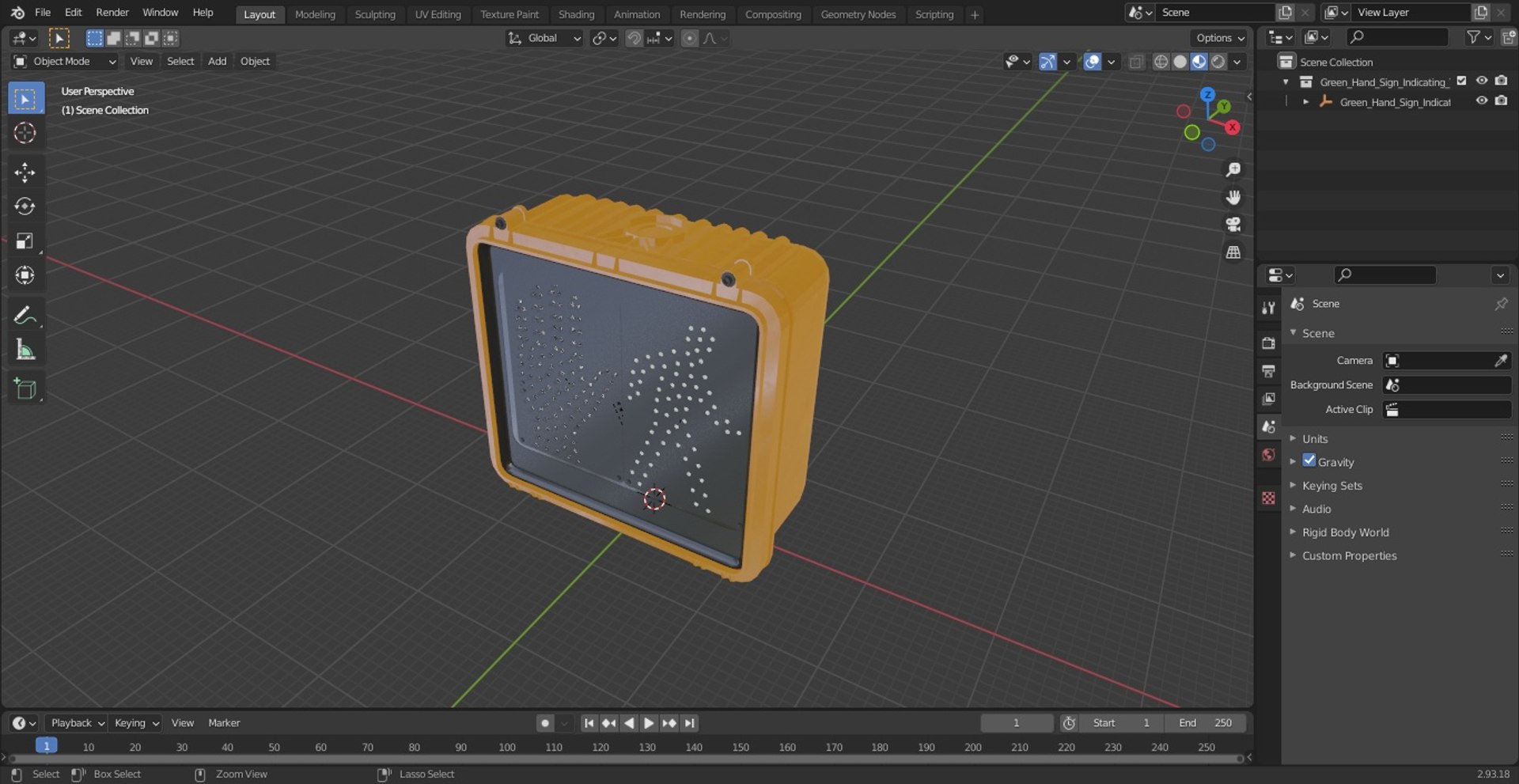 3D Green Hand Sign Indicating To Walk Model - TurboSquid 2144512