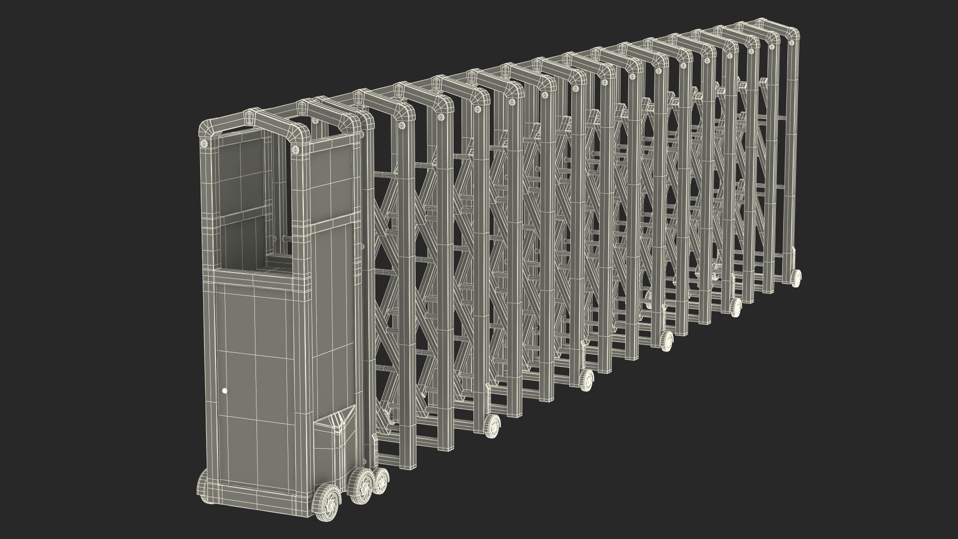 Trackless Retractable Gate 5m Rigged 3D Model - TurboSquid 2206569