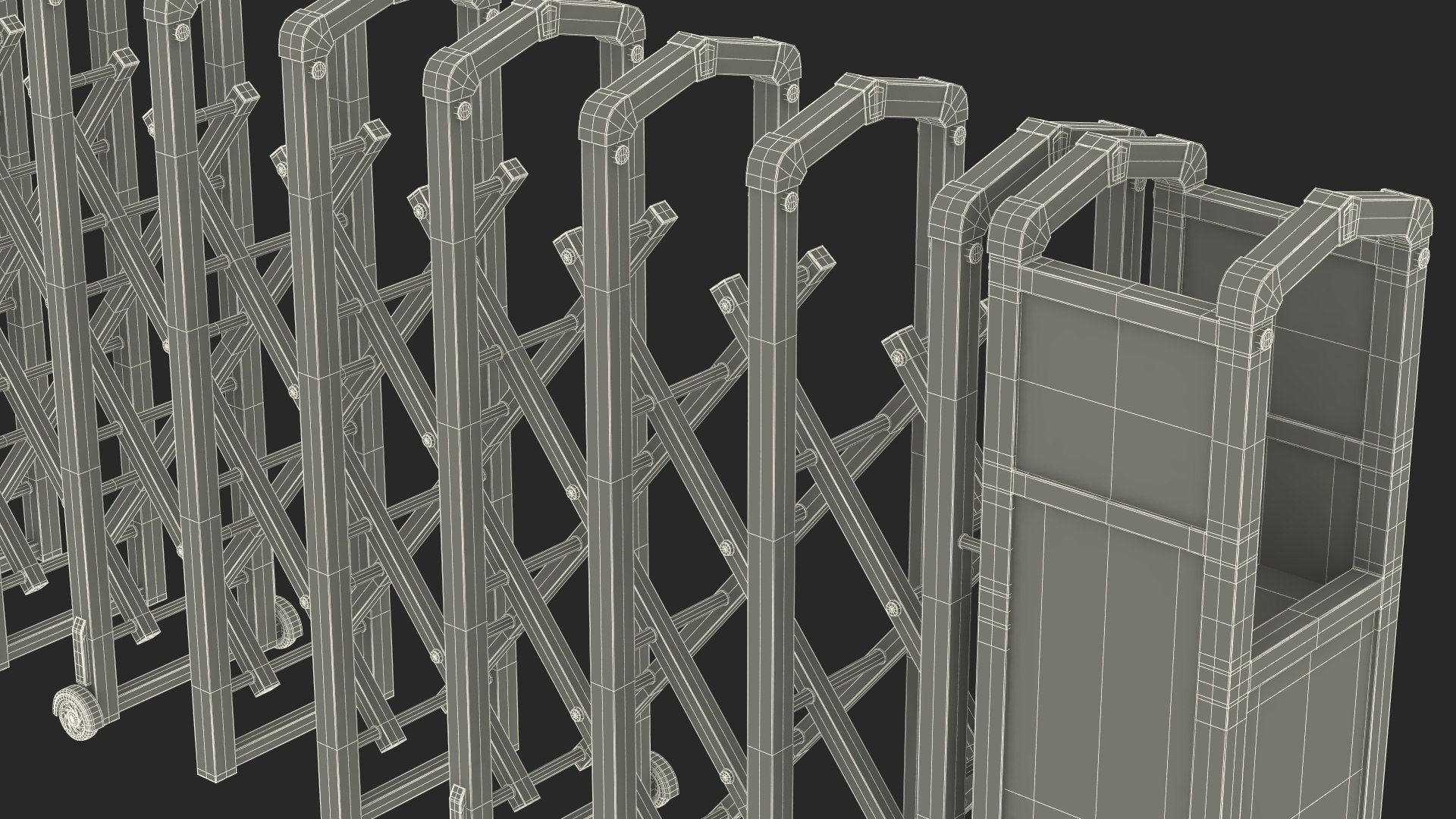 Trackless Retractable Gate 5m Rigged 3D Model - TurboSquid 2206569