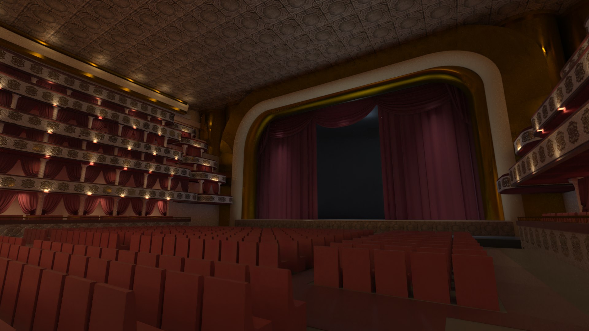 Realistic Theater Scene Interior 3D - TurboSquid 1501608