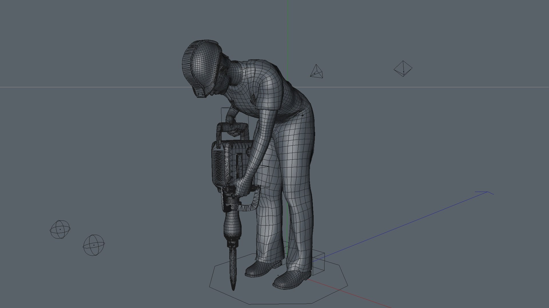 CONSTRUCTION WORKER USING PNEUMATIC DRILL 3D - TurboSquid 1978224