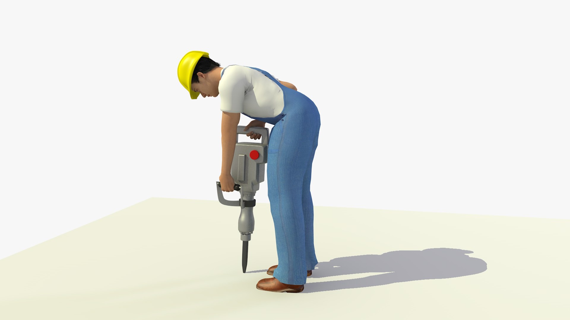 CONSTRUCTION WORKER USING PNEUMATIC DRILL 3D - TurboSquid 1978224
