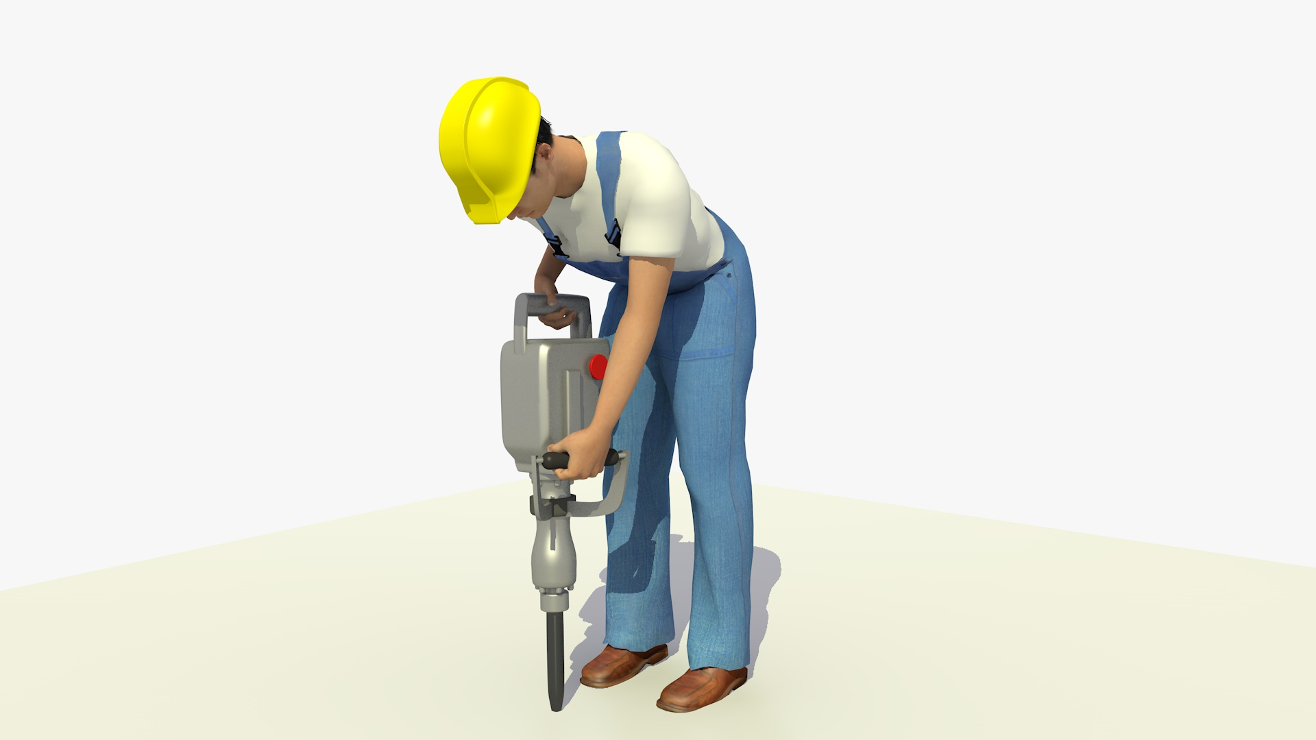 CONSTRUCTION WORKER USING PNEUMATIC DRILL 3D - TurboSquid 1978224