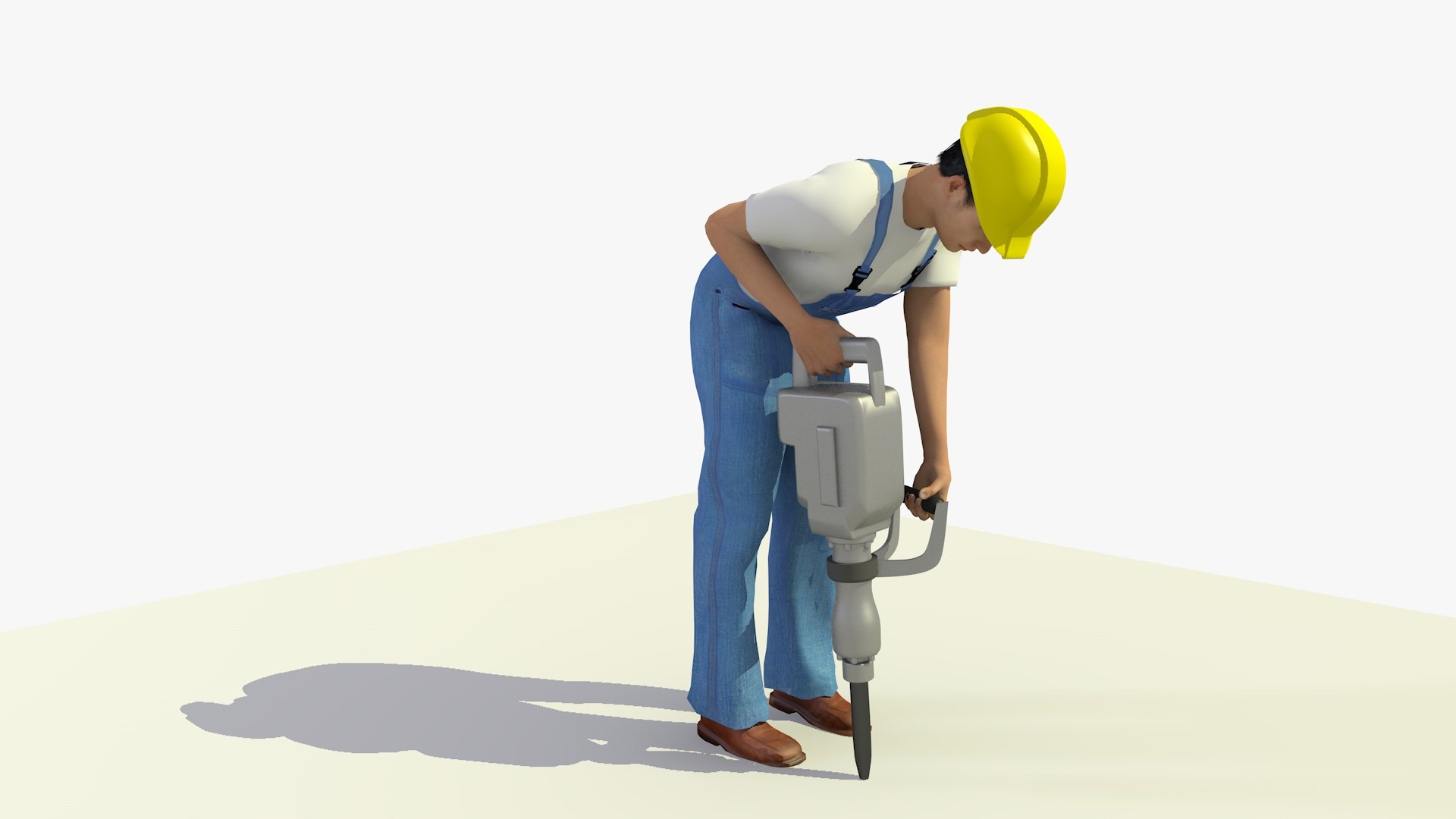 CONSTRUCTION WORKER USING PNEUMATIC DRILL 3D - TurboSquid 1978224