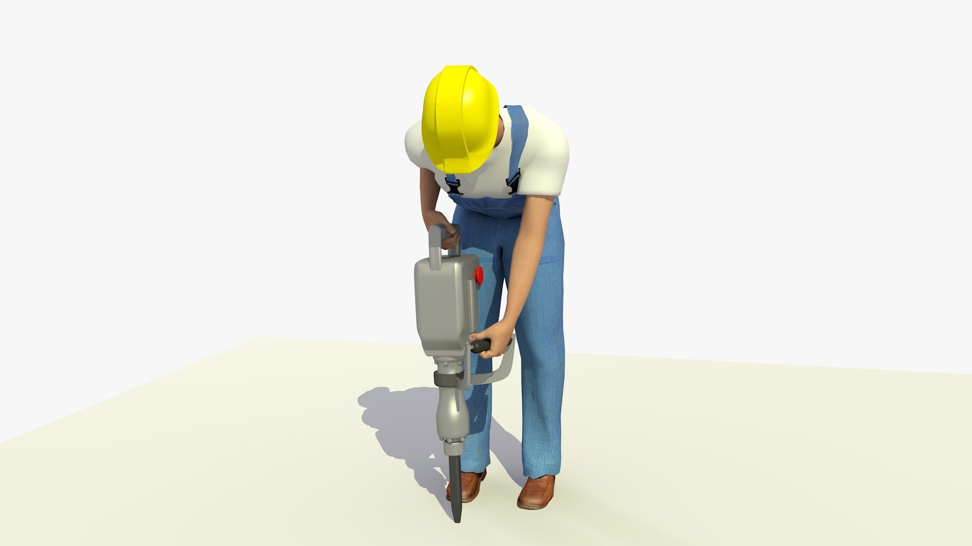 CONSTRUCTION WORKER USING PNEUMATIC DRILL 3D - TurboSquid 1978224